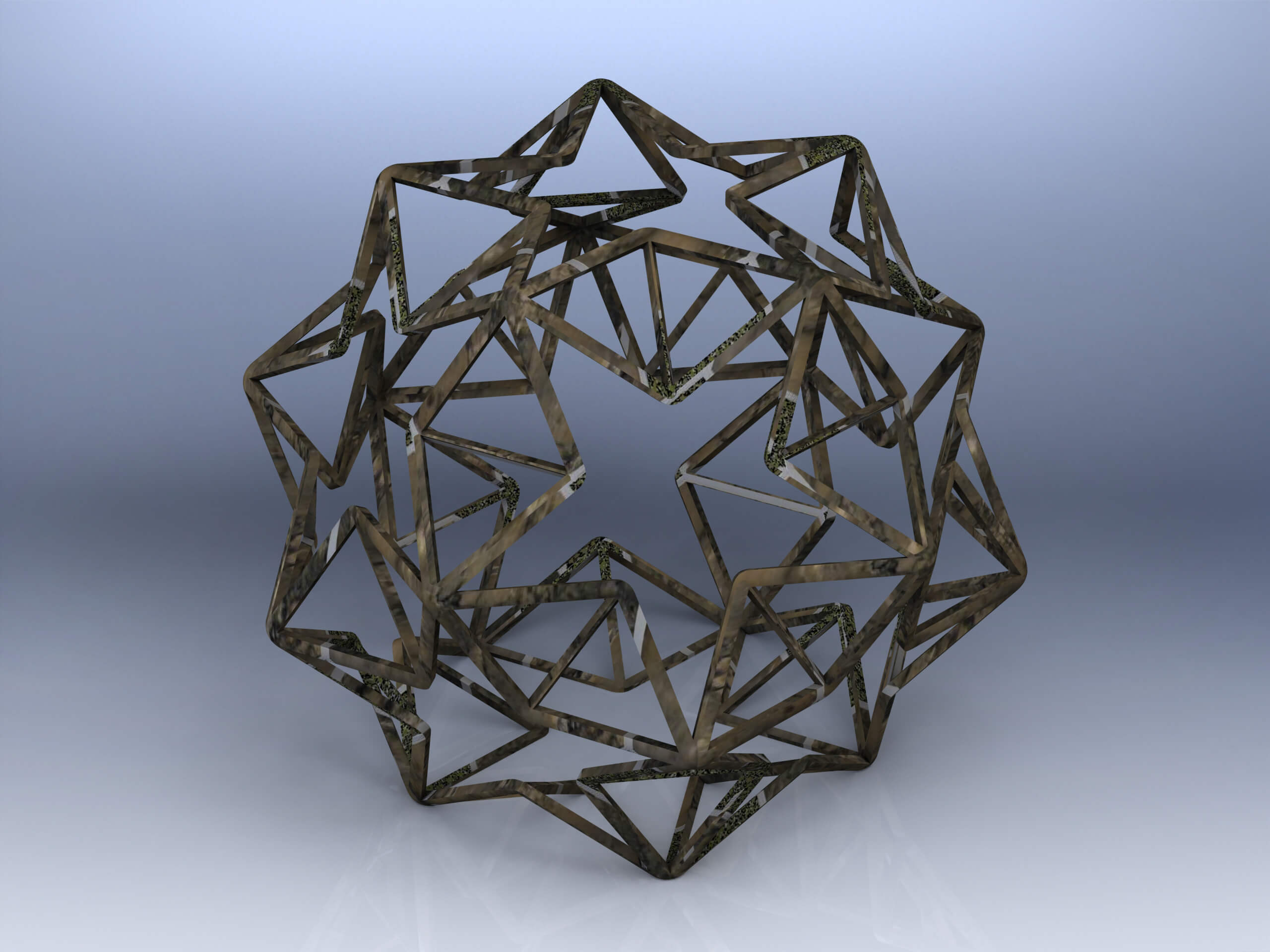 Wireframe Shape Small Ditrigonal Icosidodecahedron - 3D Print Model by ...