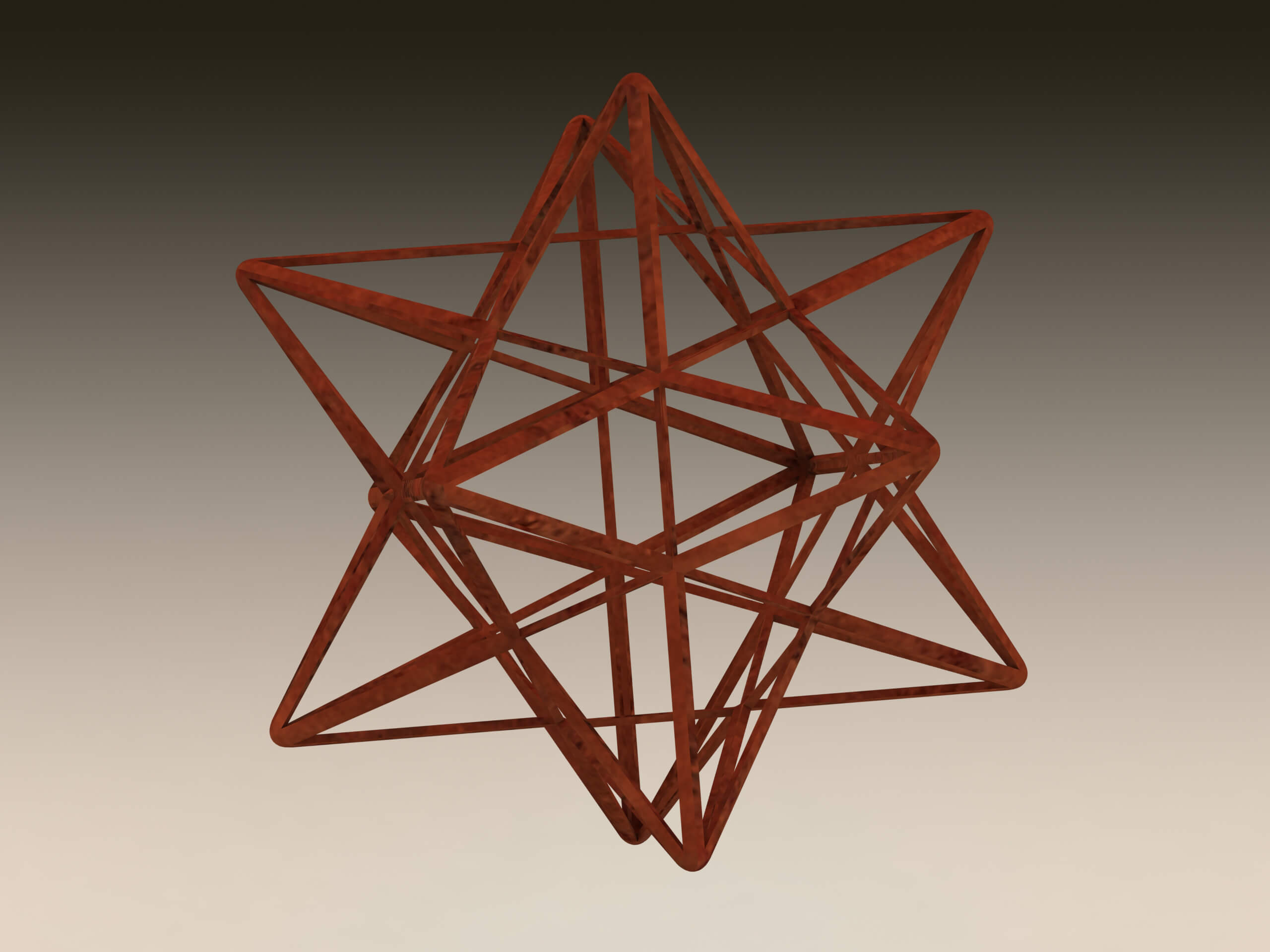 Wireframe Shape Small Stellated Dodecahedron - 3D Print Model by MRAnyCAD