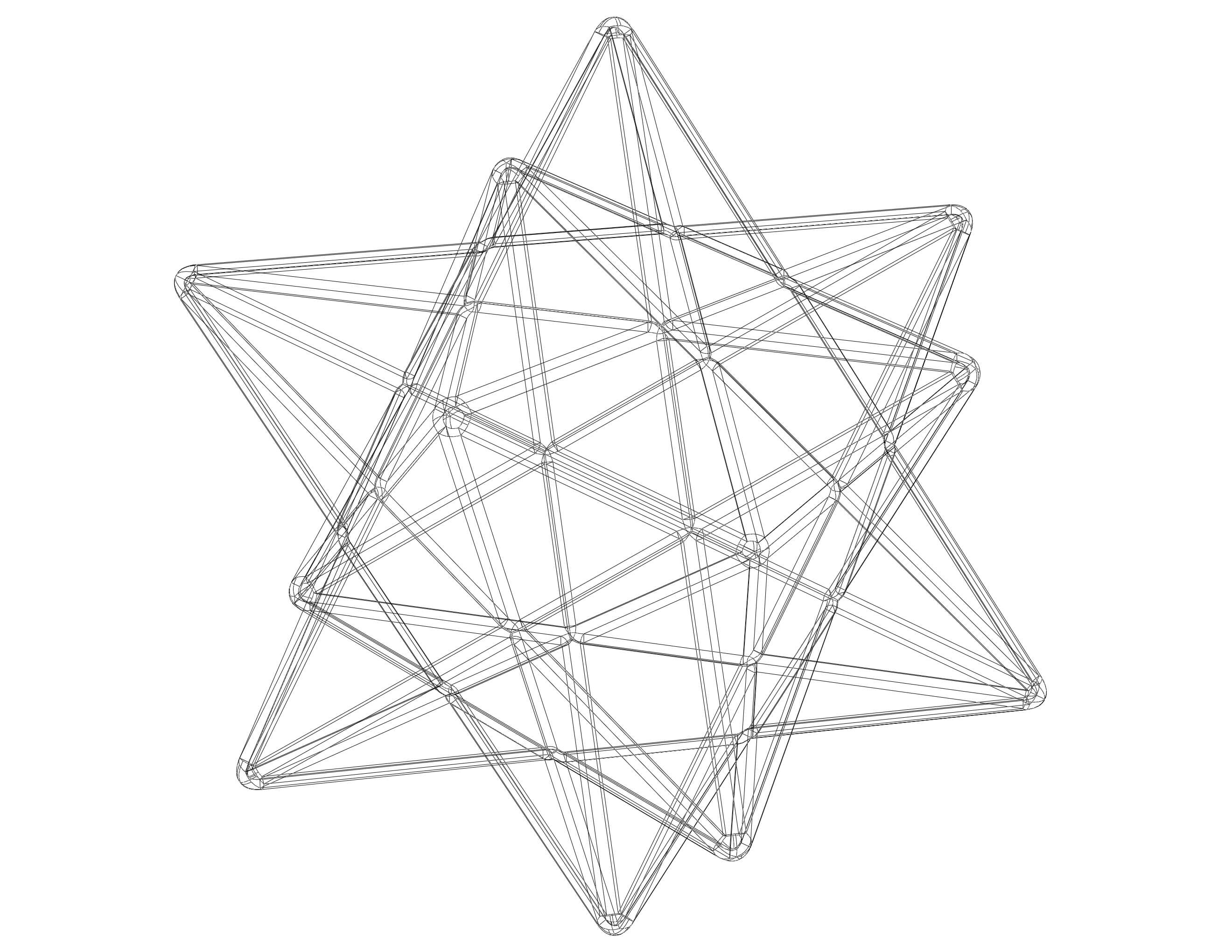Wireframe Shape Small Stellated Dodecahedron - 3D Print Model by MRAnyCAD