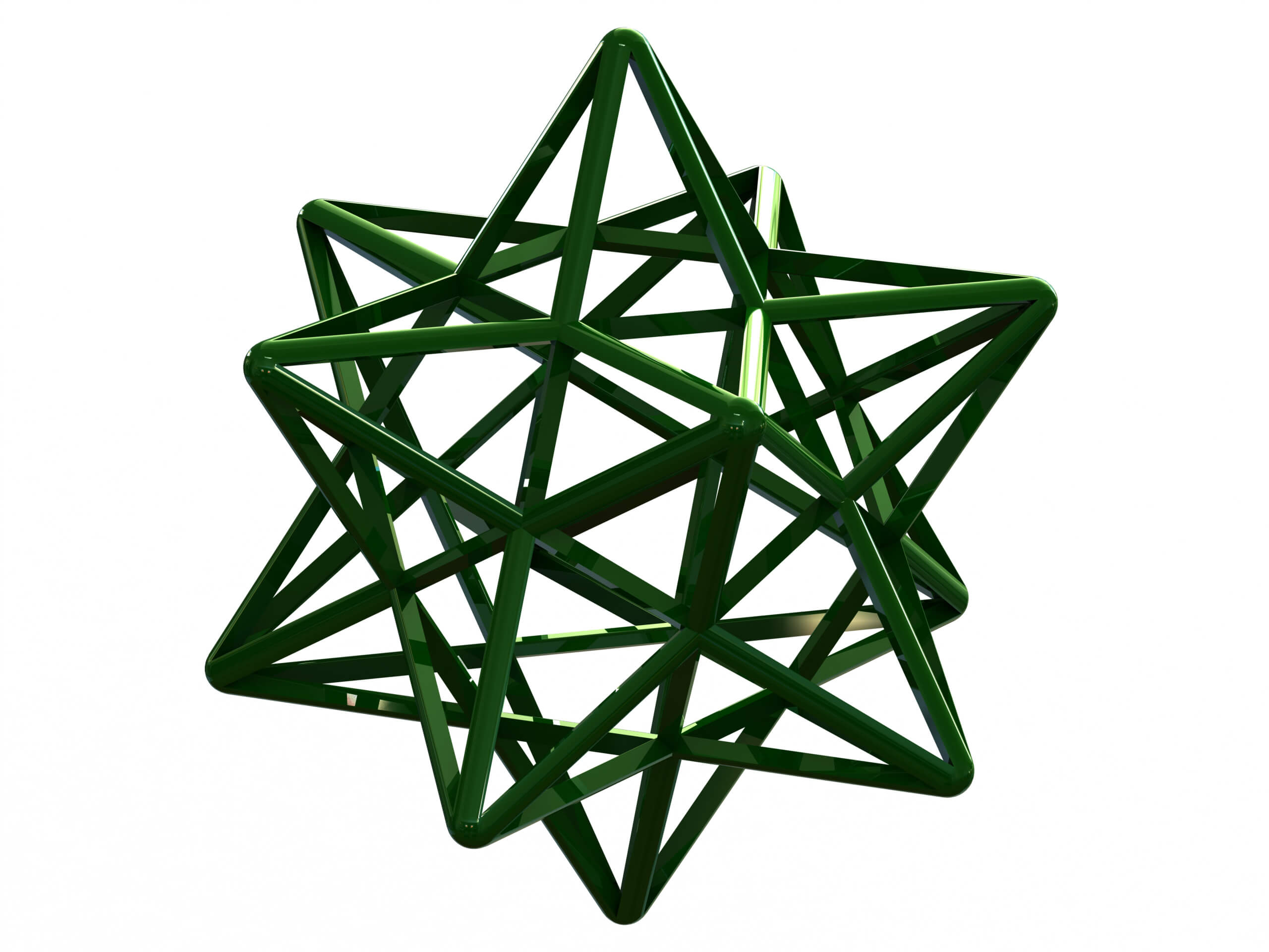 Wireframe Shape Stellated Dodecahedron 3d Print Model By Mranycad