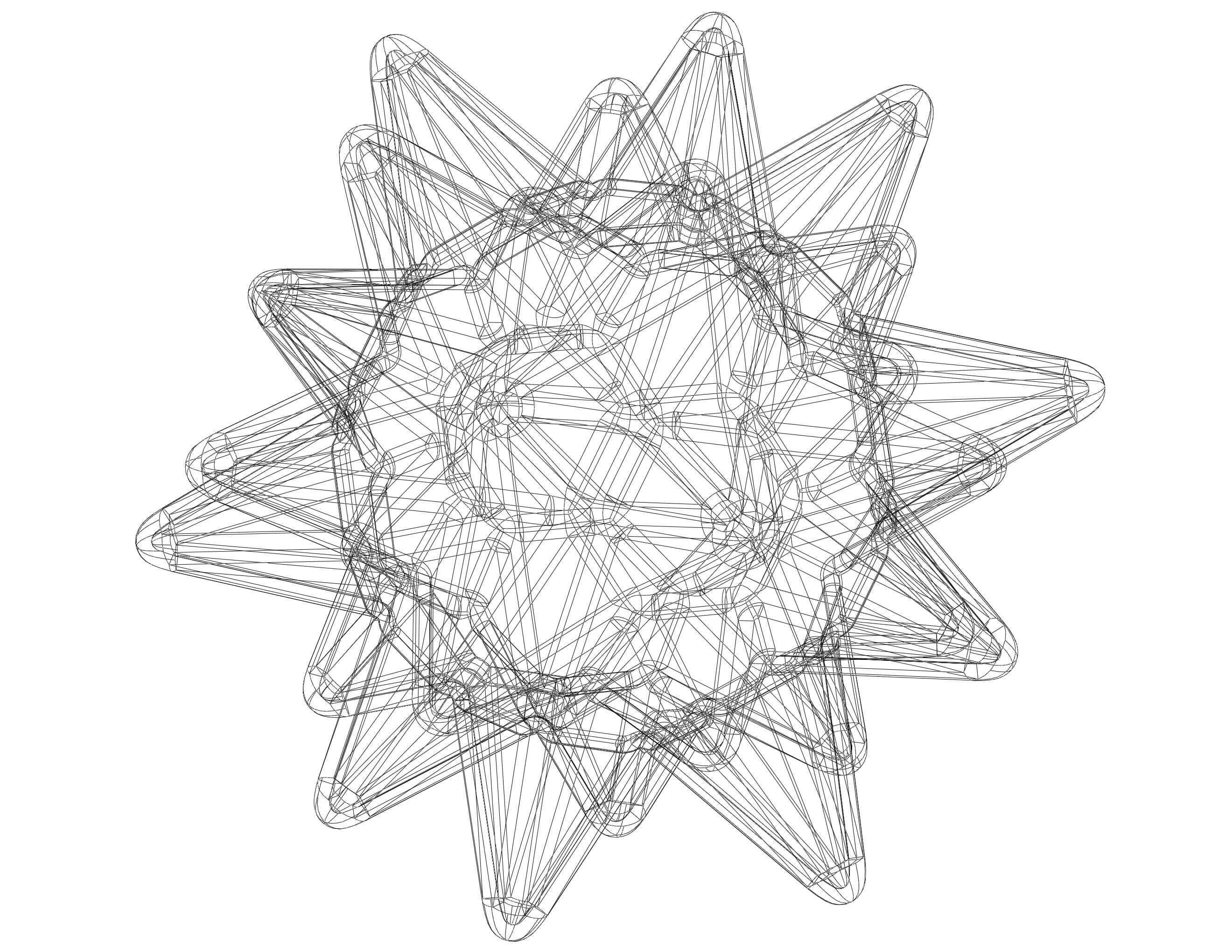 Wireframe Shape Stellated Truncated Icosahedron 3d Print Model By