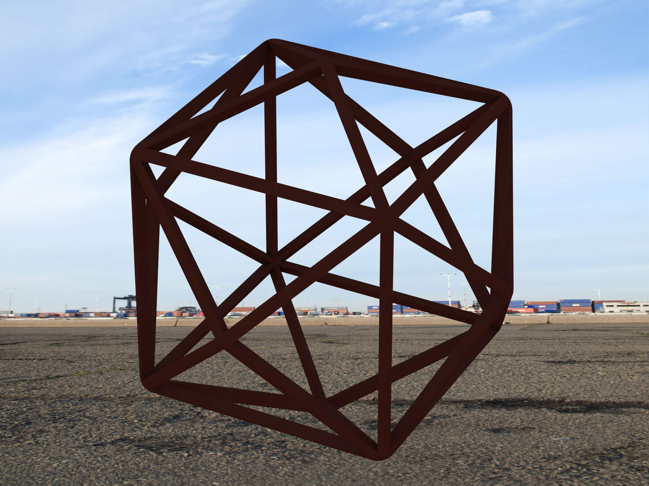 Wireframe Shape Tetrakis Hexahedron - 3D Print Model by MRAnyCAD
