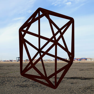 Wireframe Shape Tetrakis Hexahedron - 3D Model by MRAnyCAD