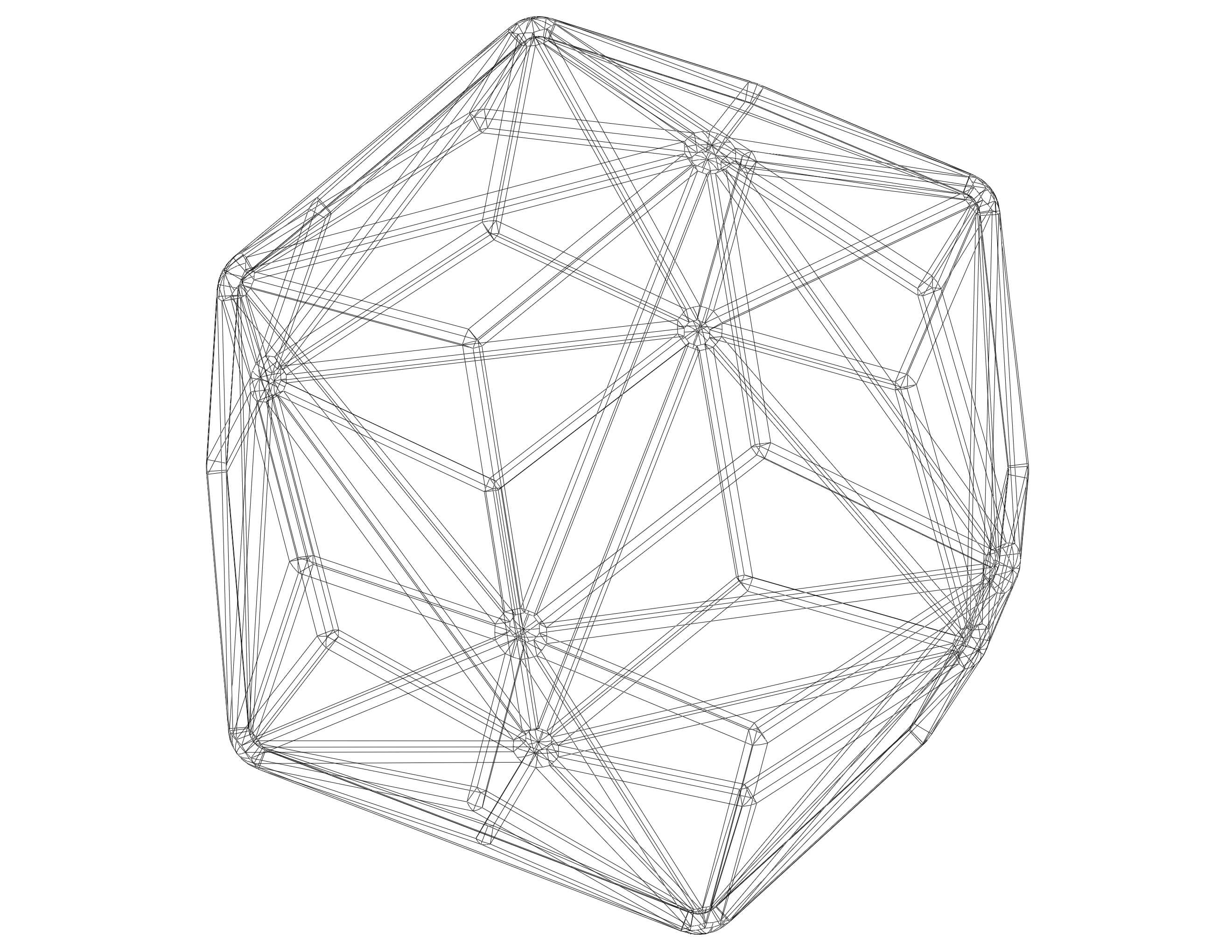 Wireframe Shape Triakis Icosahedron - 3D Print Model by MRAnyCAD