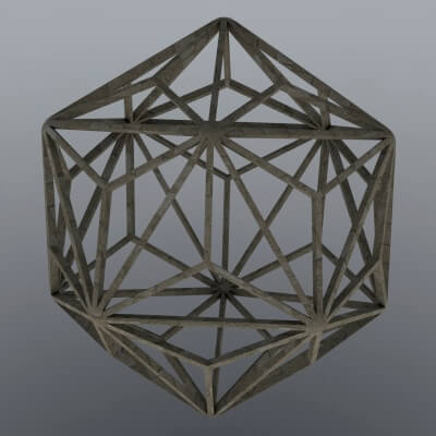 Wireframe Shape Triakis Icosahedron - 3D Model by MRAnyCAD