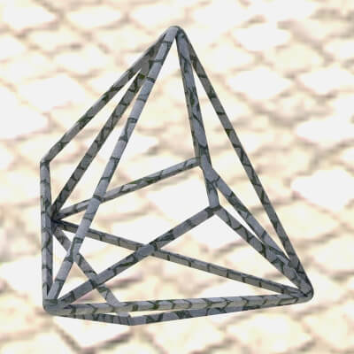 Wireframe Shape Triakis Tetrahedron - 3D Model by MRAnyCAD