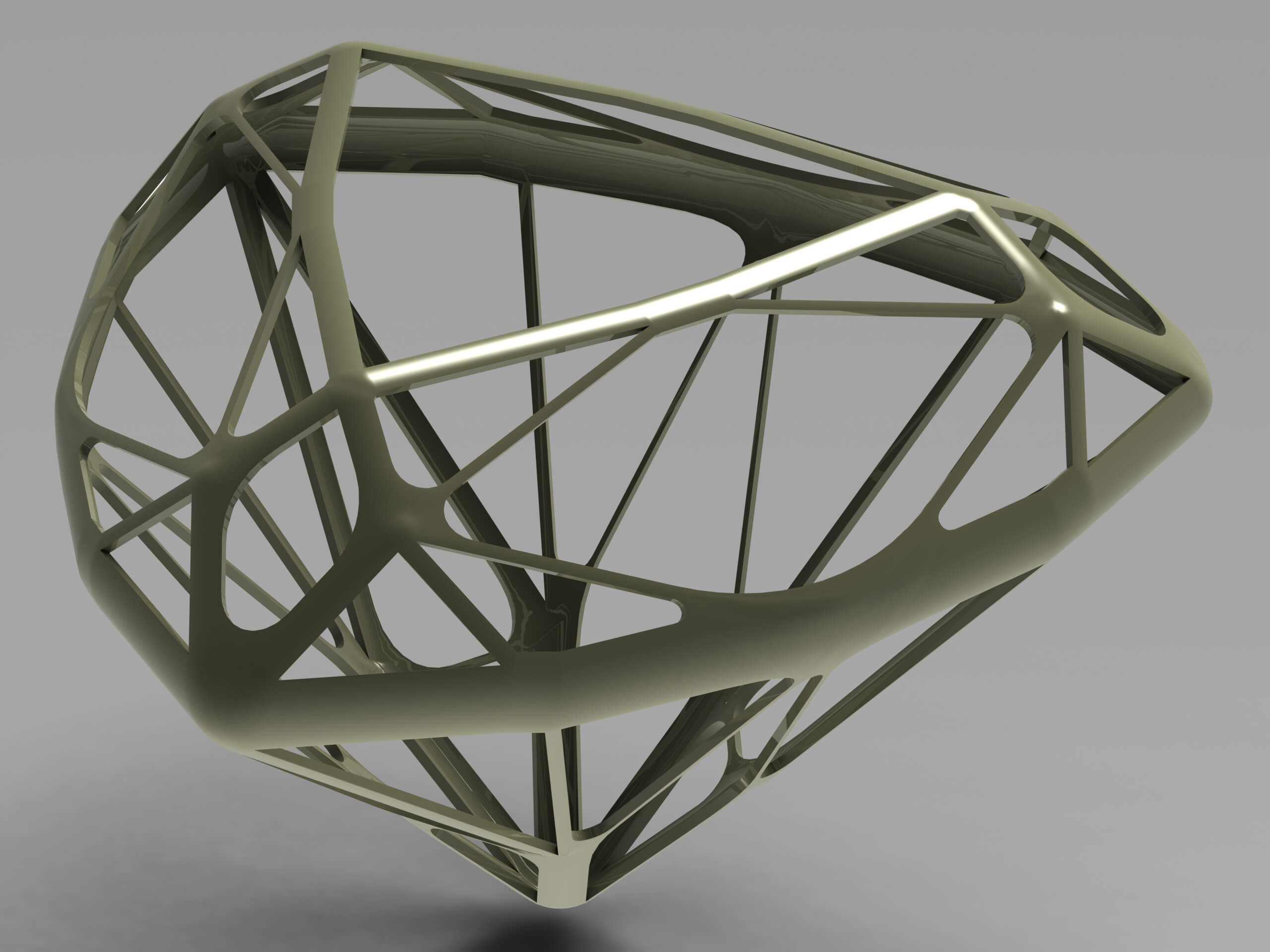 Wireframe Shape Trillion Cut Diamond - 3D Print Model by MRAnyCAD
