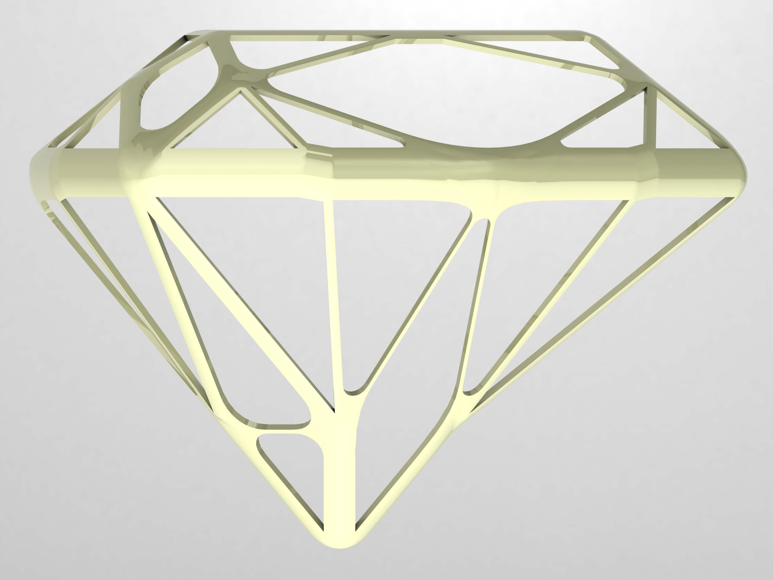 Wireframe Shape Trillion Cut Diamond - 3D Print Model by MRAnyCAD