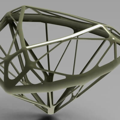 Wireframe Shape Trillion Cut Diamond - 3D Model by MRAnyCAD