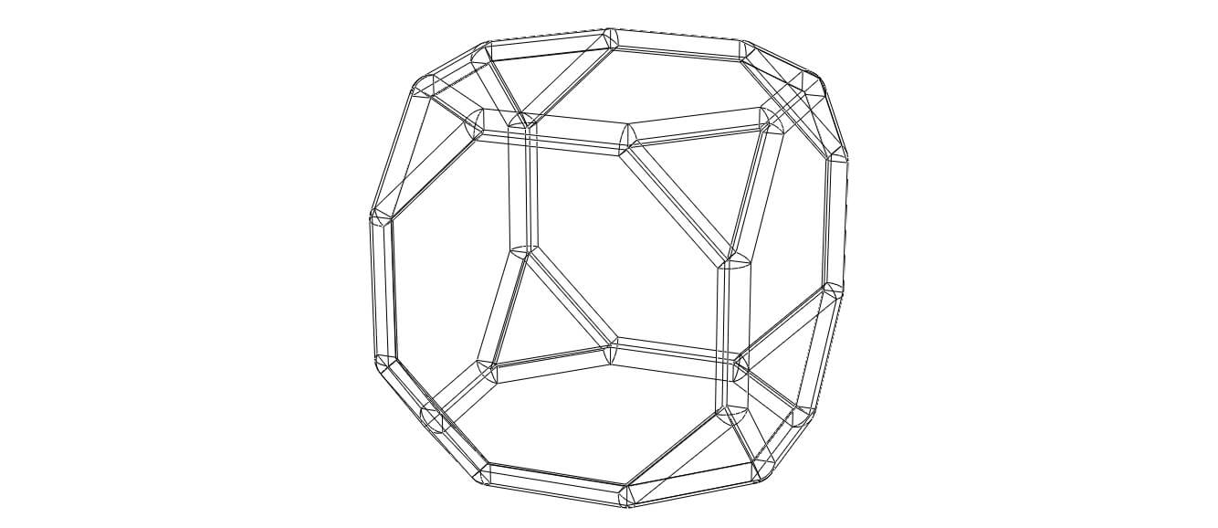 Wireframe Shape Truncated Cube 3d Model By Mranycad