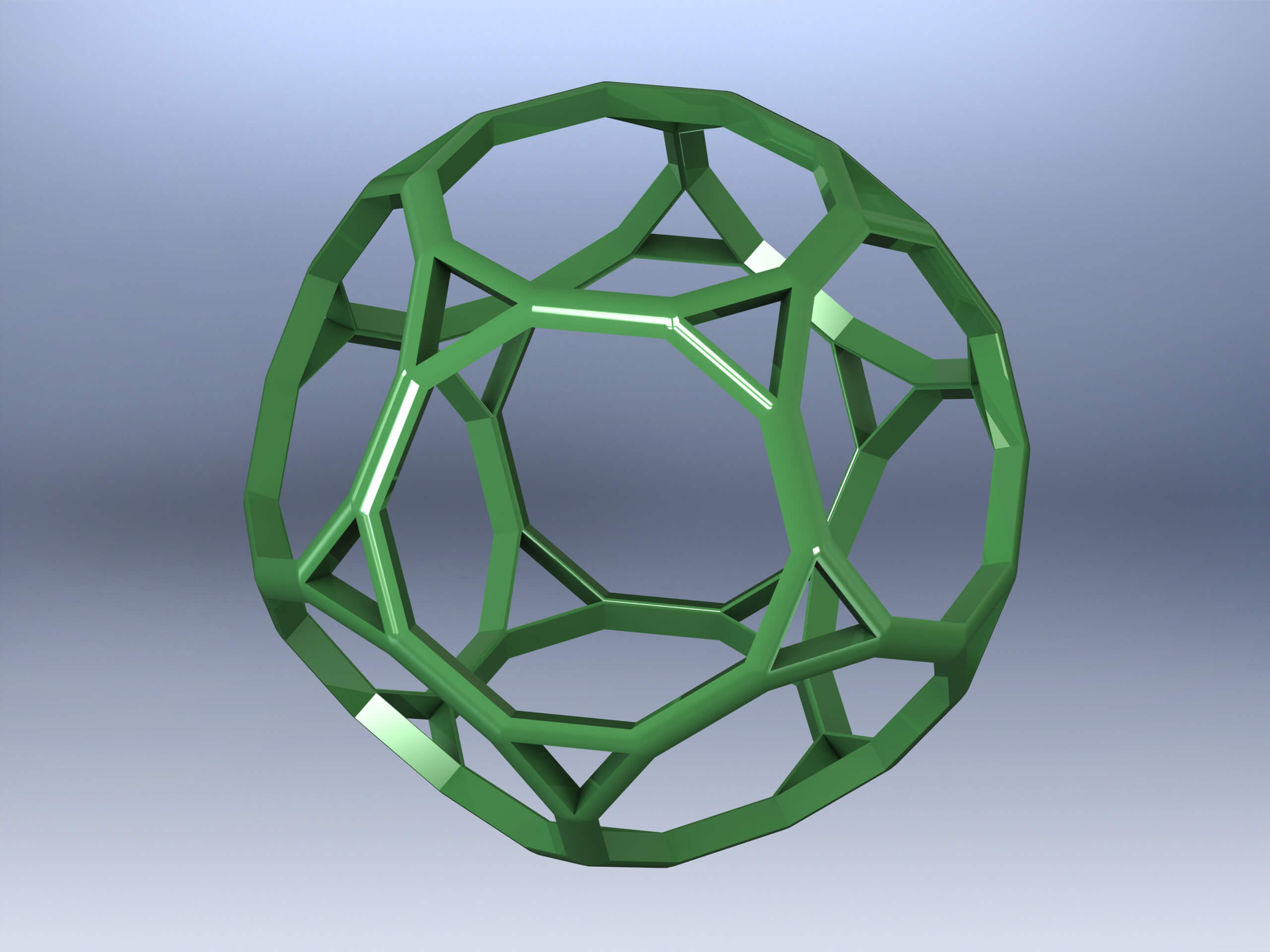 Wireframe Shape Truncated Dodecahedron - 3D Print Model by MRAnyCAD