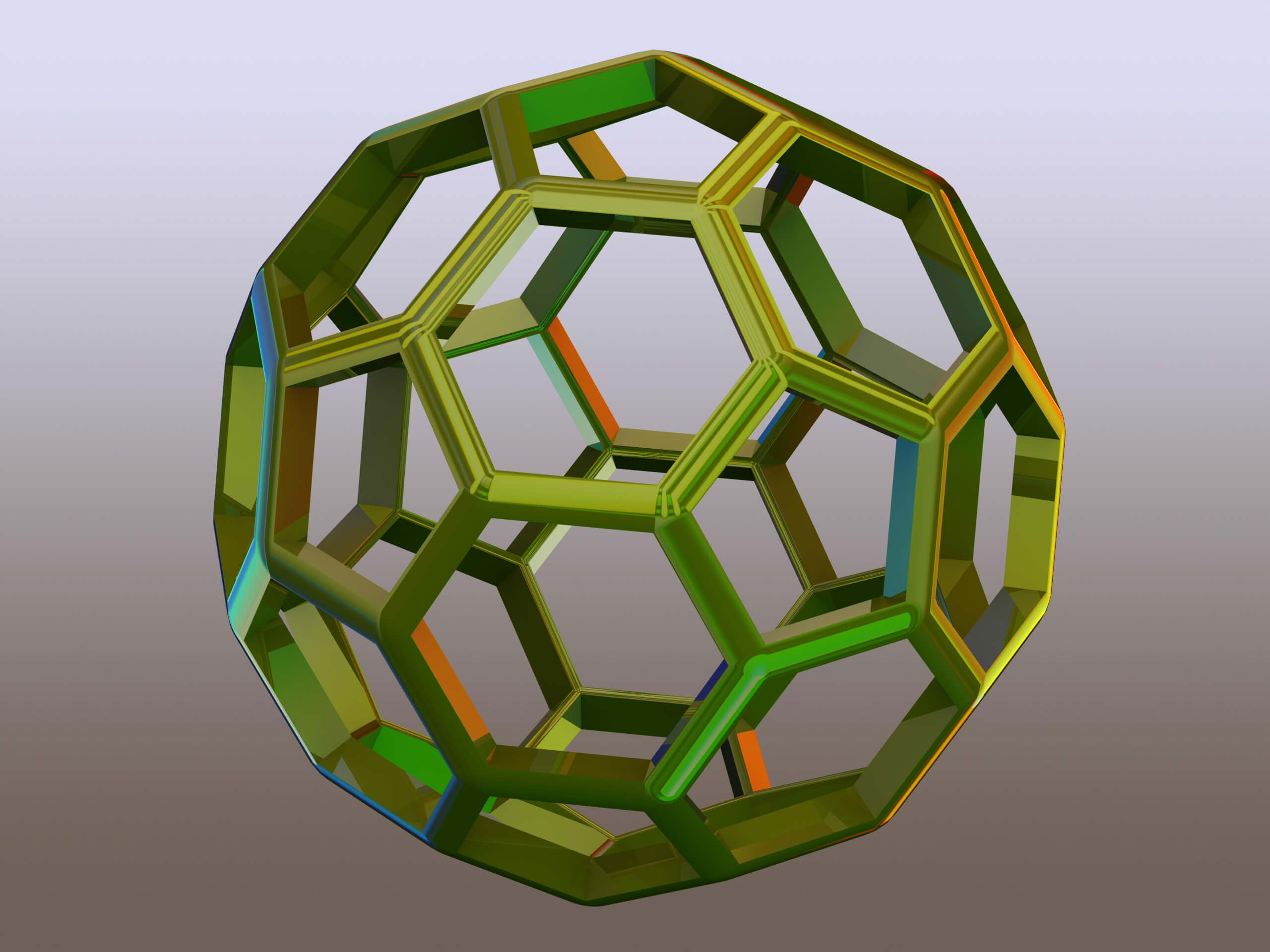 Wireframe Shape Truncated Icosahedron - 3D Model by MRAnyCAD