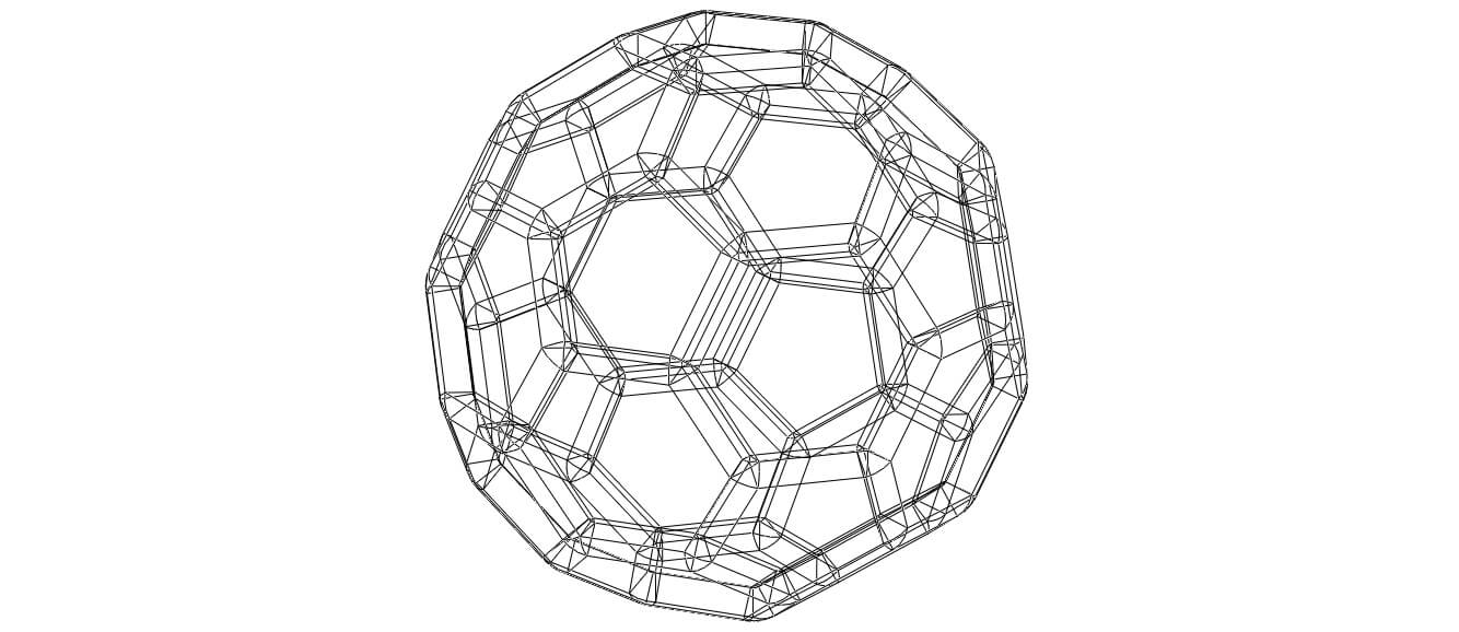 Wireframe Shape Truncated Icosahedron - 3D Model by MRAnyCAD