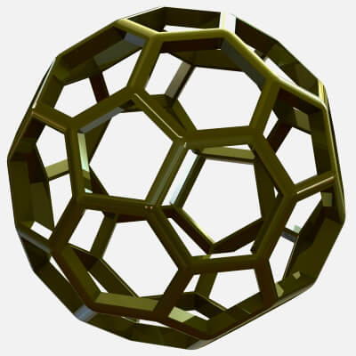Wireframe Shape Truncated Icosahedron - 3D Model by MRAnyCAD