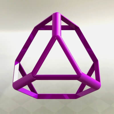 Wireframe Shape Truncated Tetrahedron - 3D Model by MRAnyCAD
