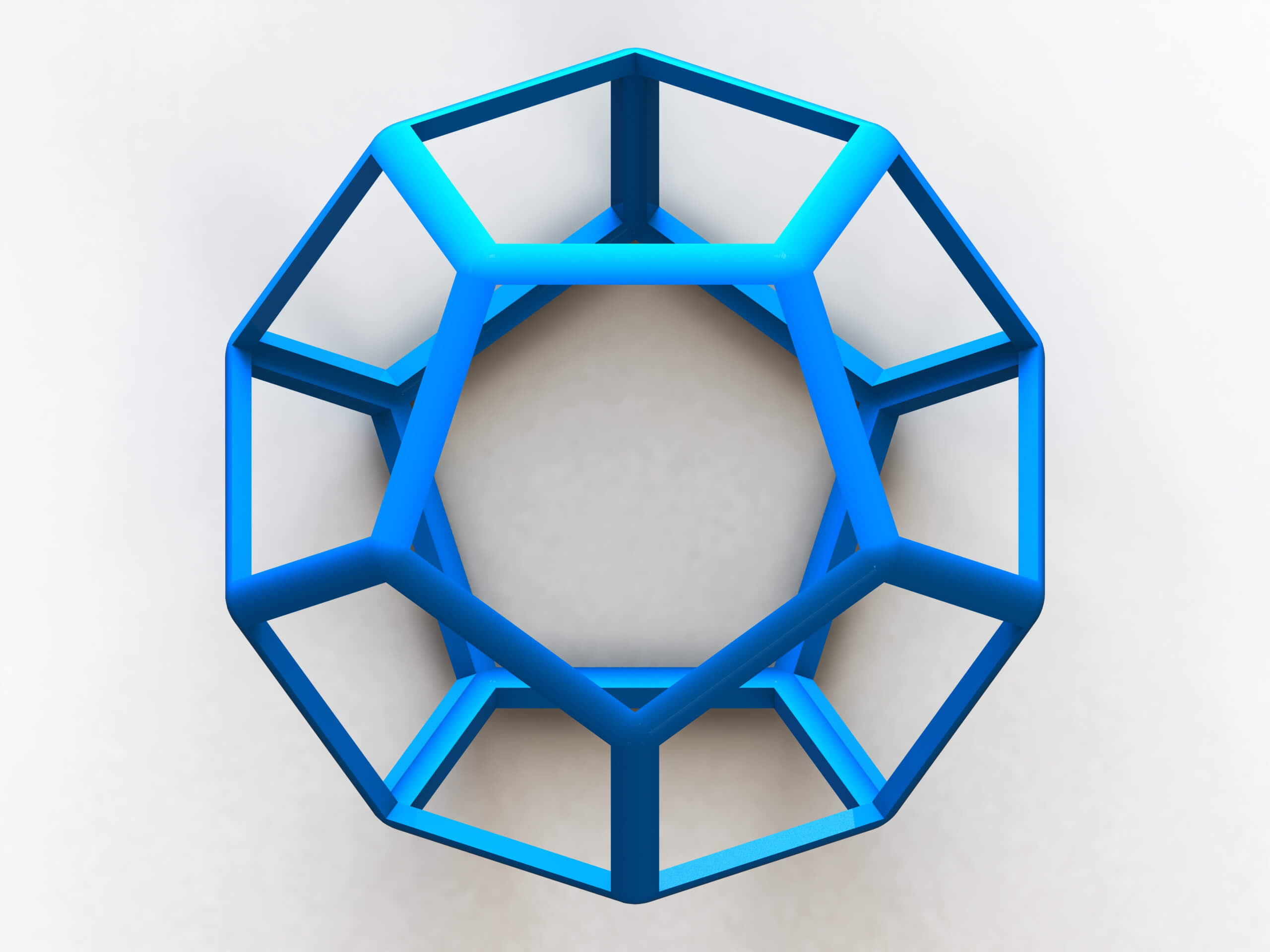Wireframe Thick Dodecahedron - 3D Model by MRAnyCAD