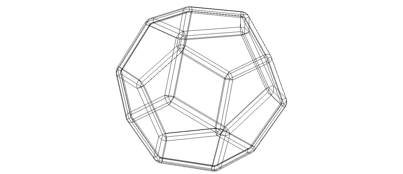 Wireframe Thick Dodecahedron - 3D Model by MRAnyCAD