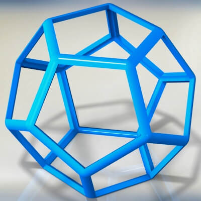 Wireframe Thick Dodecahedron - 3D Model by MRAnyCAD