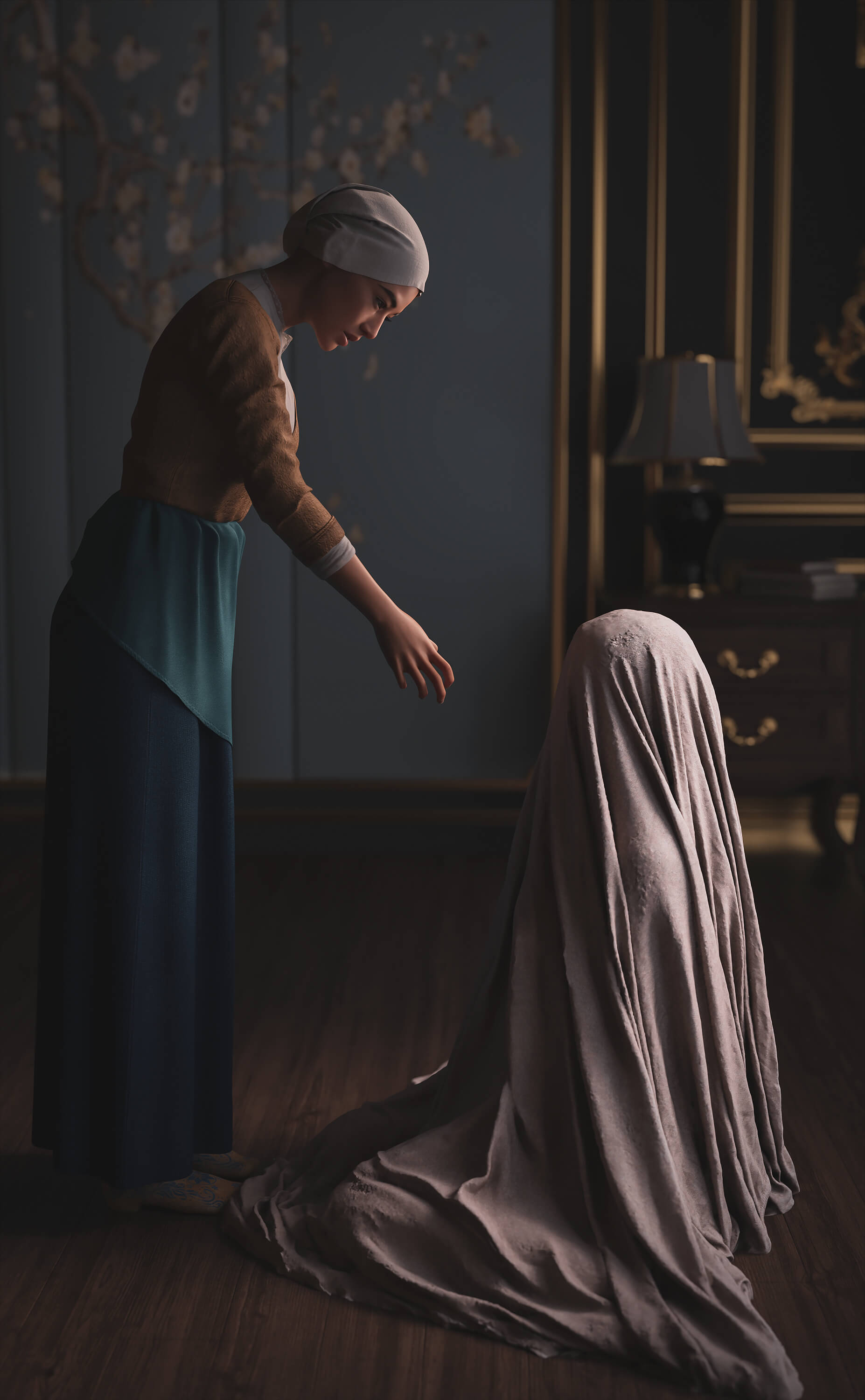 Hide and Seek 3D Render, Digital Art by MrBlackCG