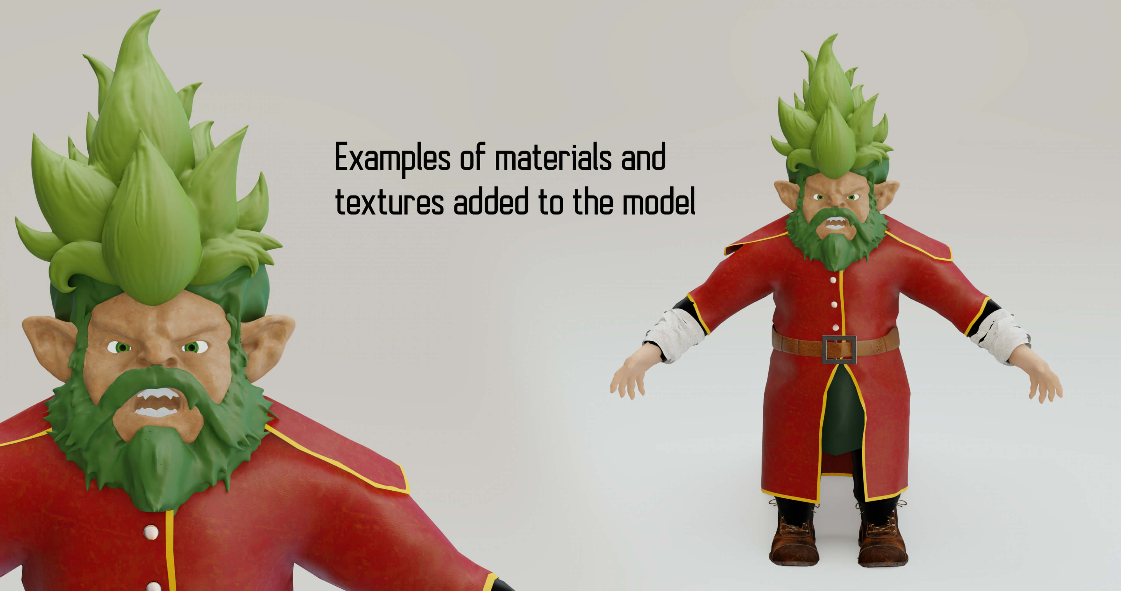 Angry Warrior Man High-Poly Character 3D Model by mrde75