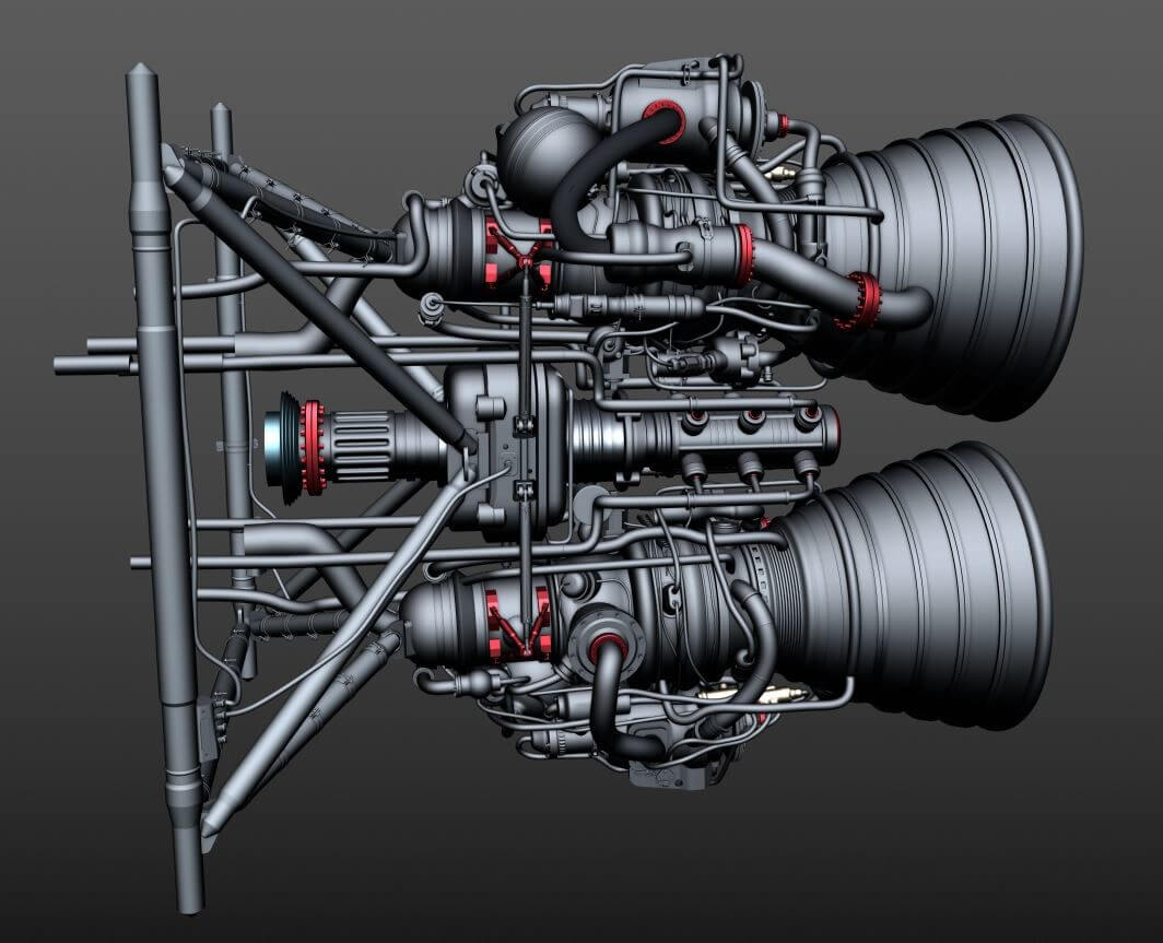 Rocket Thrusters - URAN-1 3D Model by mrgesy
