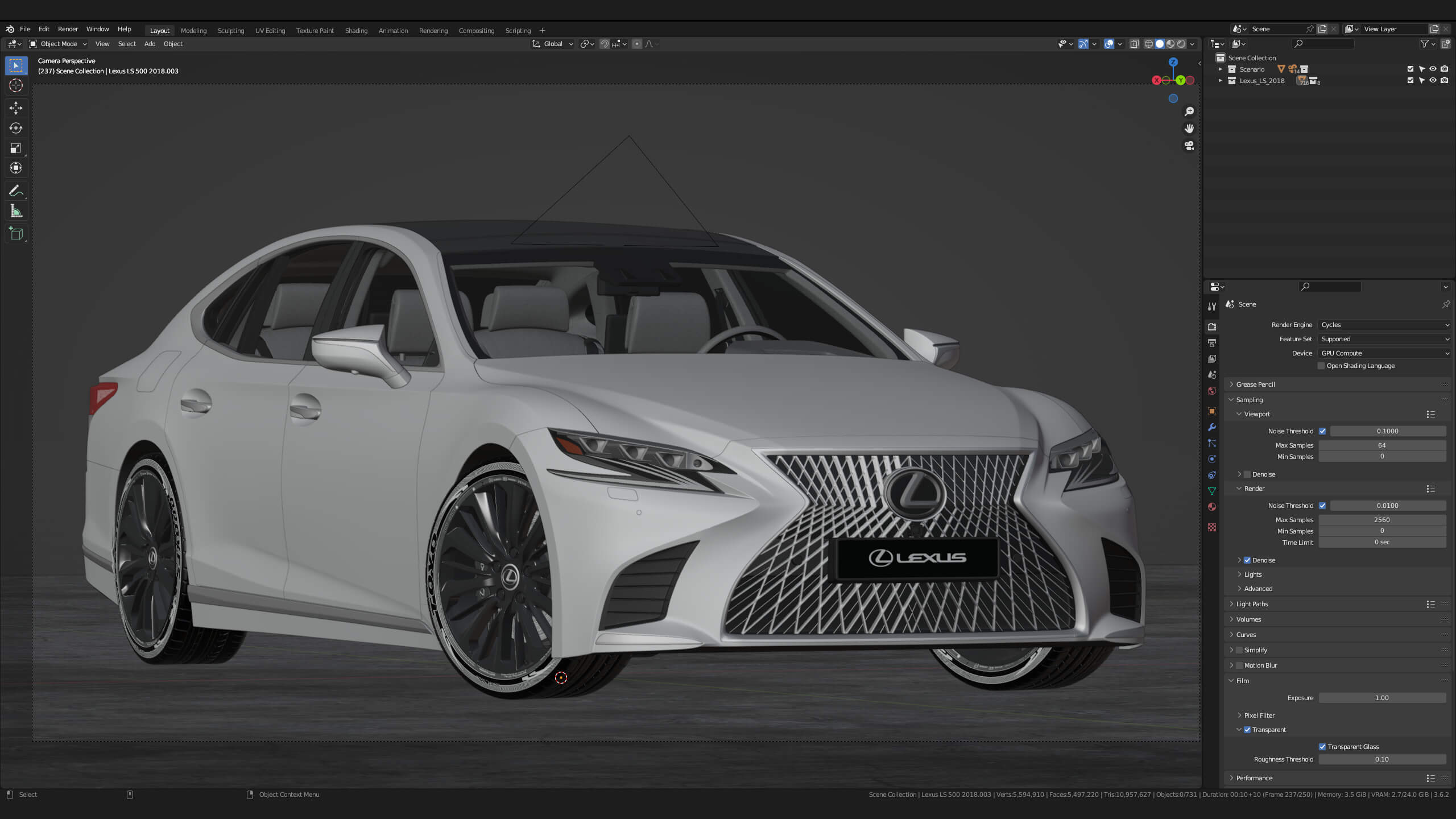 Lexus LS 500 2018 - 3D Model by MrGhosts