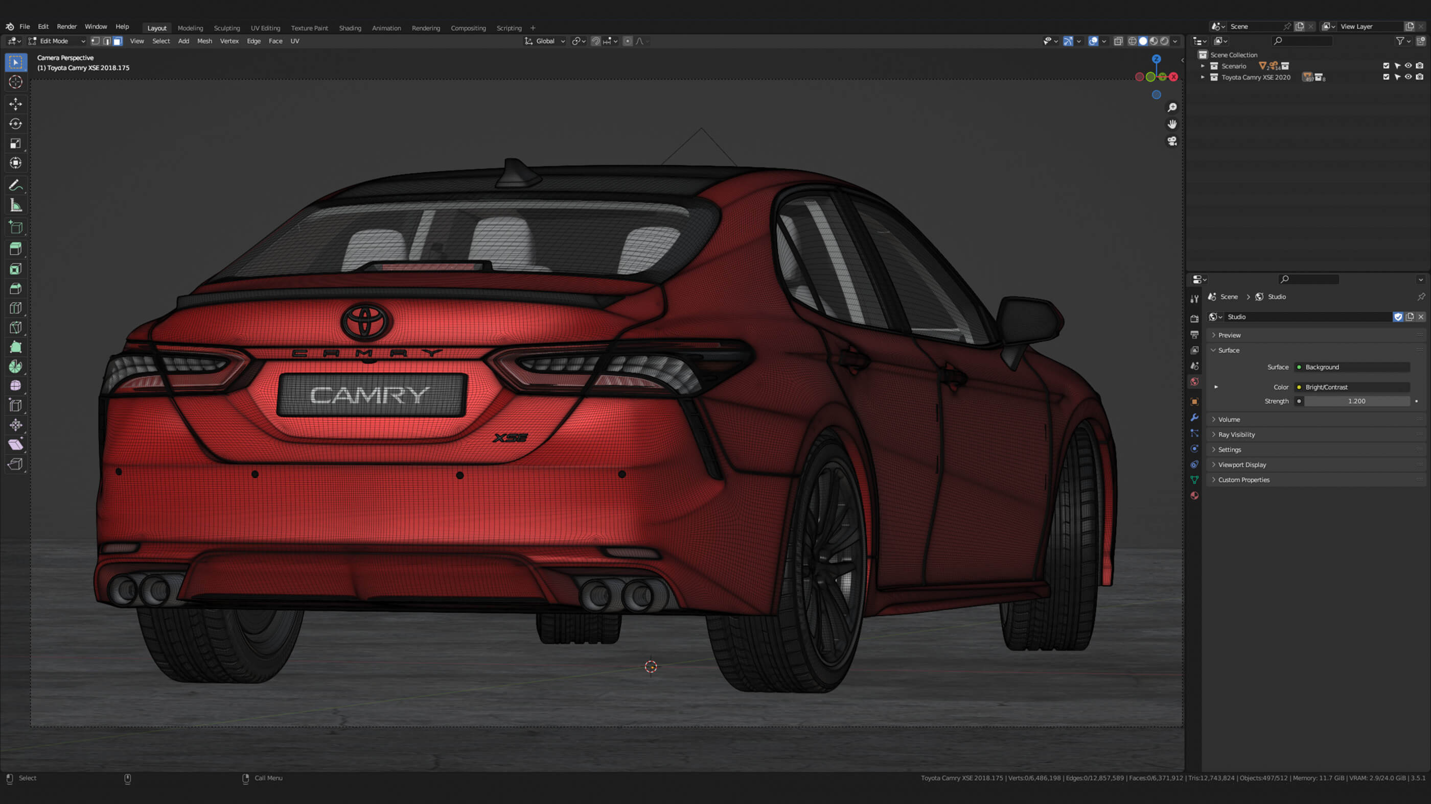 Toyota Camry XSE 2018 - 3D Model by MrGhosts