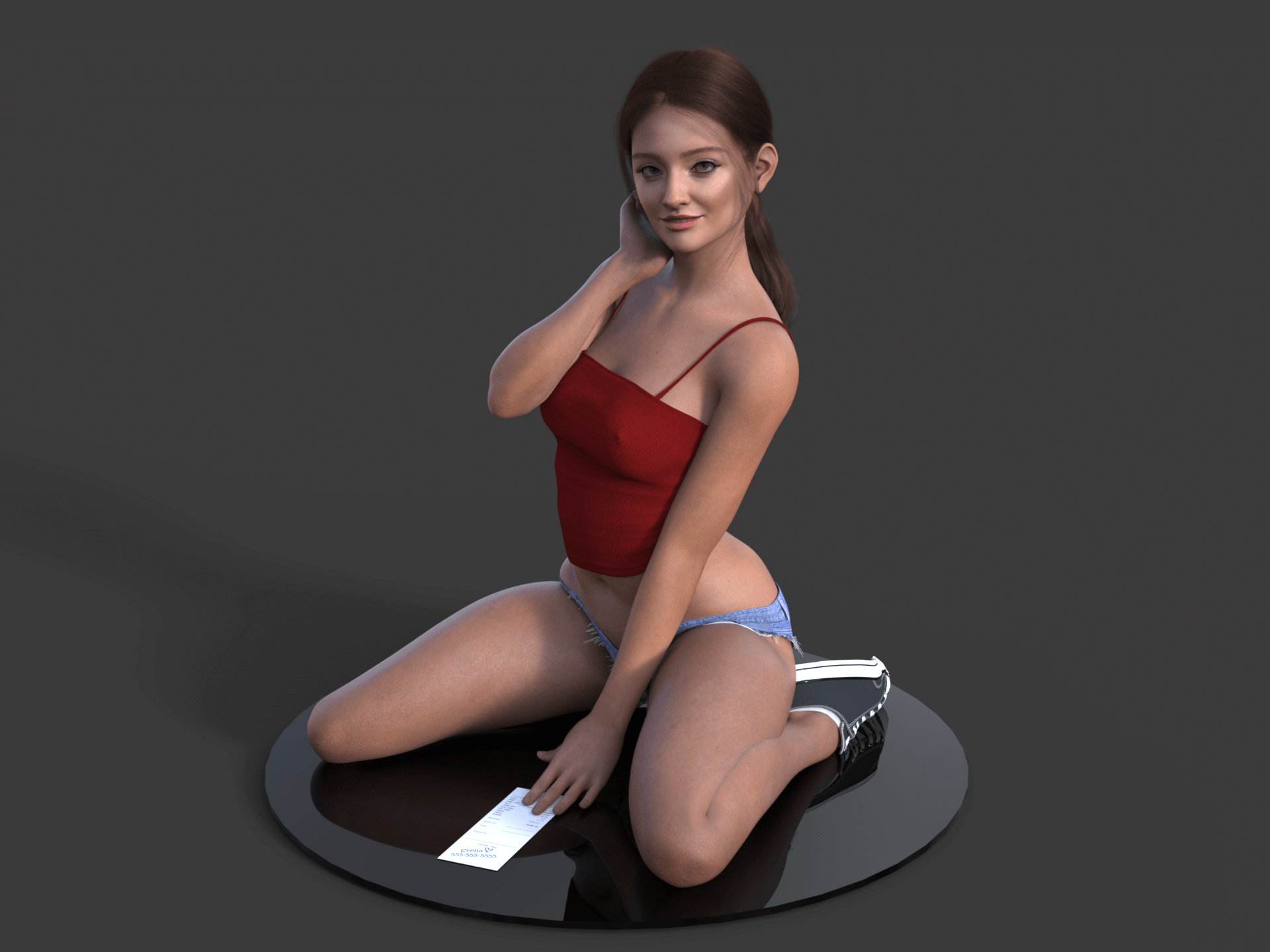 Stella - Sexy Bar Tender 3D Render, Digital Art by mrtaured