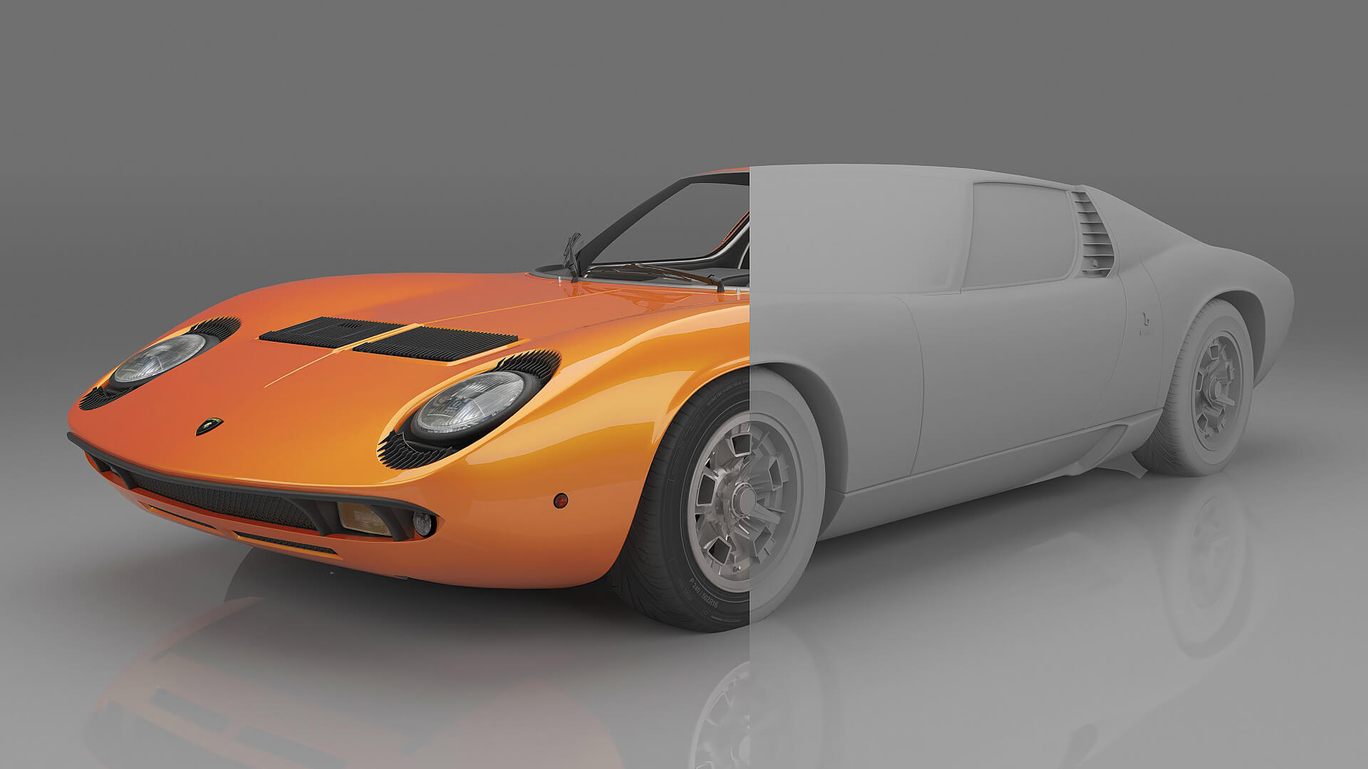 1967 Lamborghini Miura P400 - 3D Model by msasdt