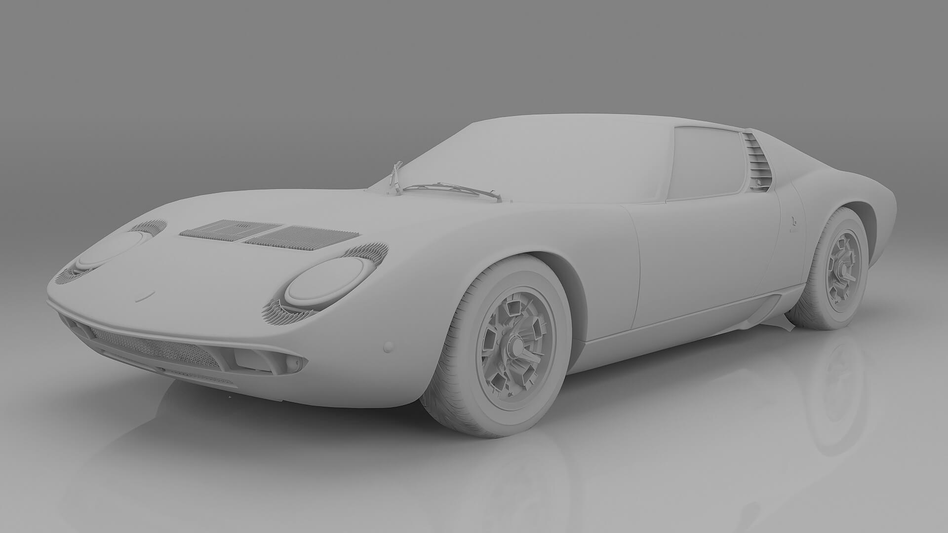 1967 Lamborghini Miura P400 - 3D Model by msasdt