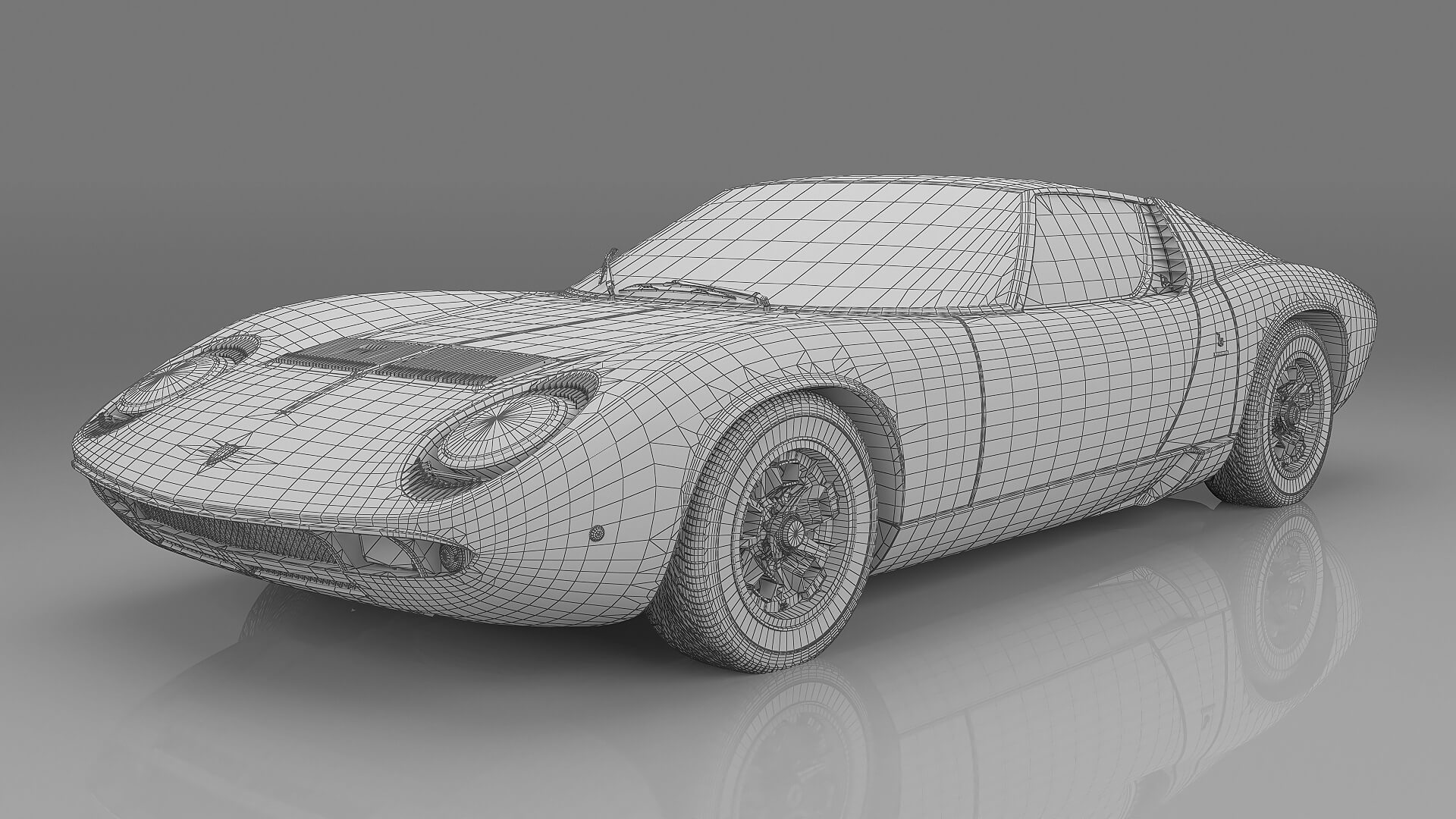 1967 Lamborghini Miura P400 - 3D Model by msasdt