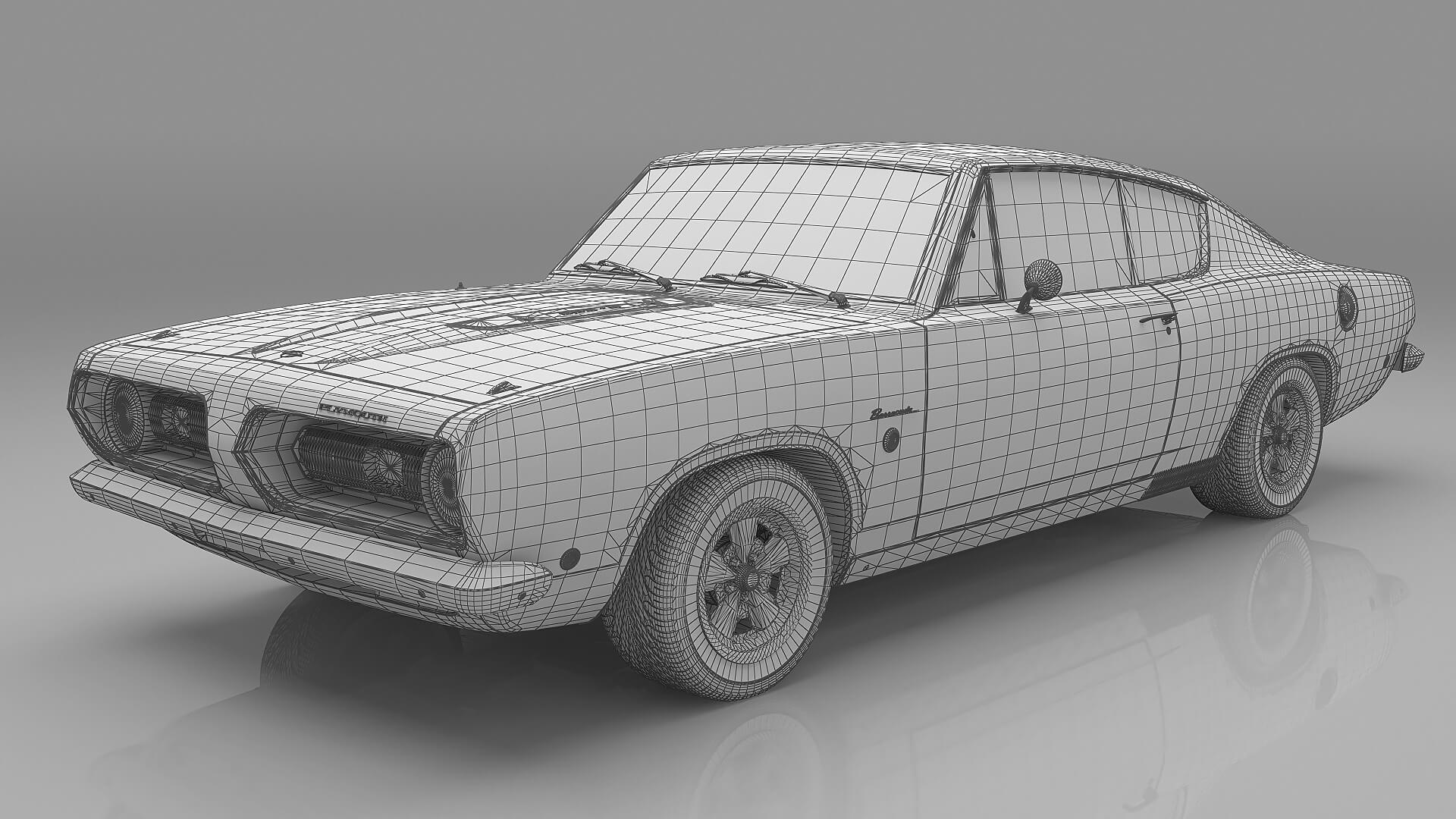 1968 Plymouth Barracuda Formula-S 3D Model by msasdt