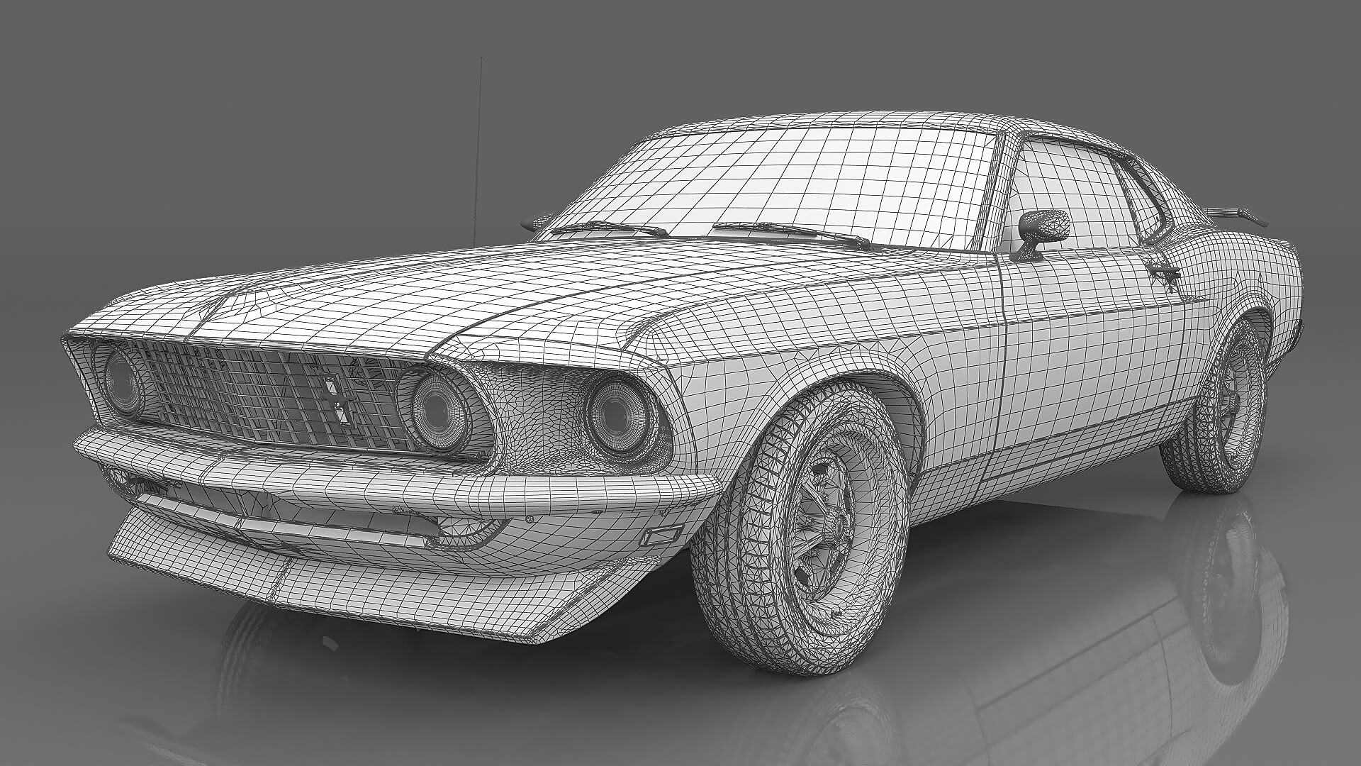 1969 Ford Mustang Boss 302 Mki - 3D Model by msasdt