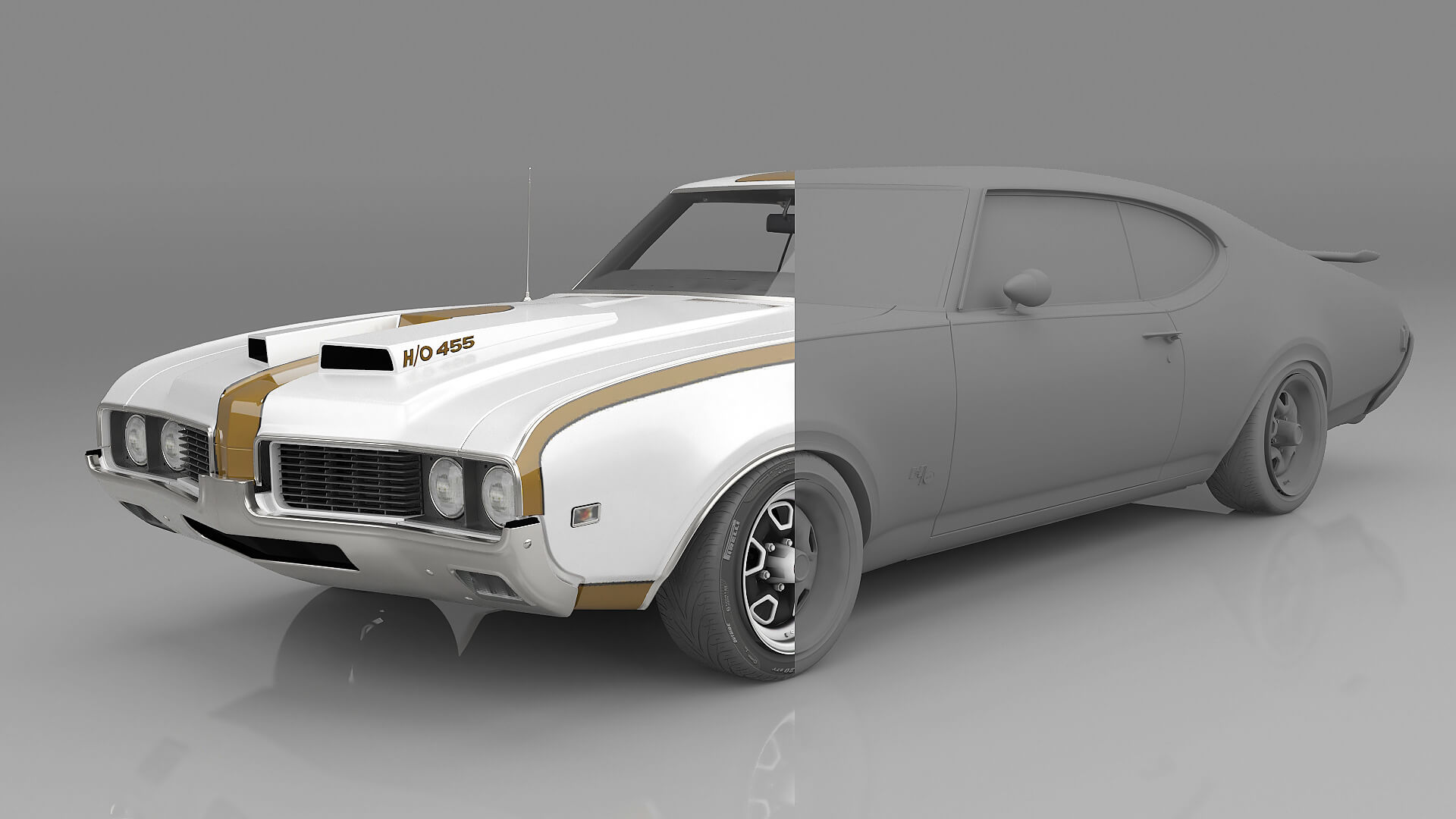 1969 Oldsmobile Hurst-Olds 442 3D Model by msasdt