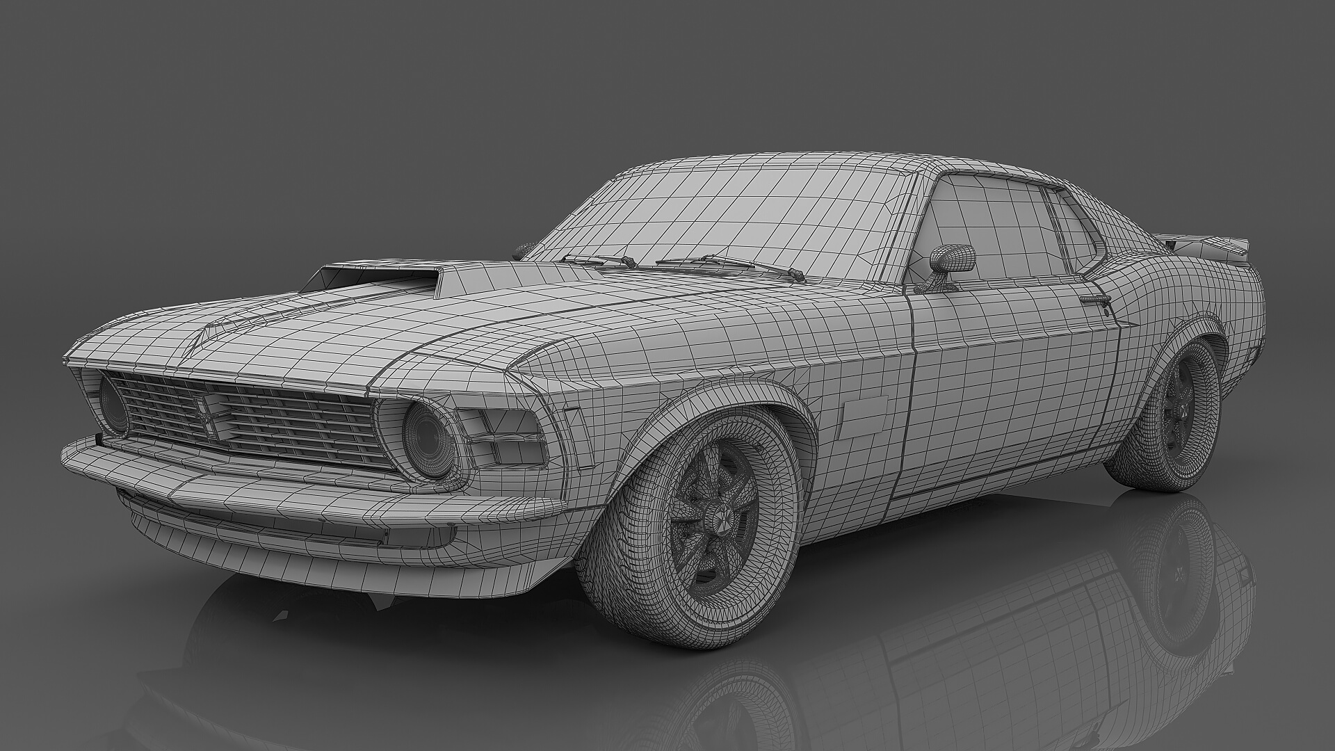 1970 Ford Mustang Boss 429 - 3D Model by msasdt