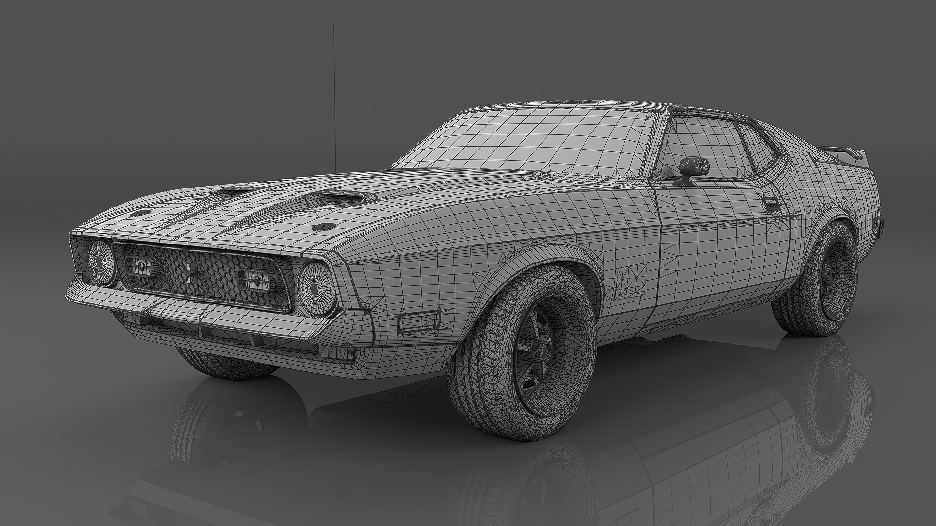 1971 Ford Mustang Mach 1 - 3D Model by msasdt