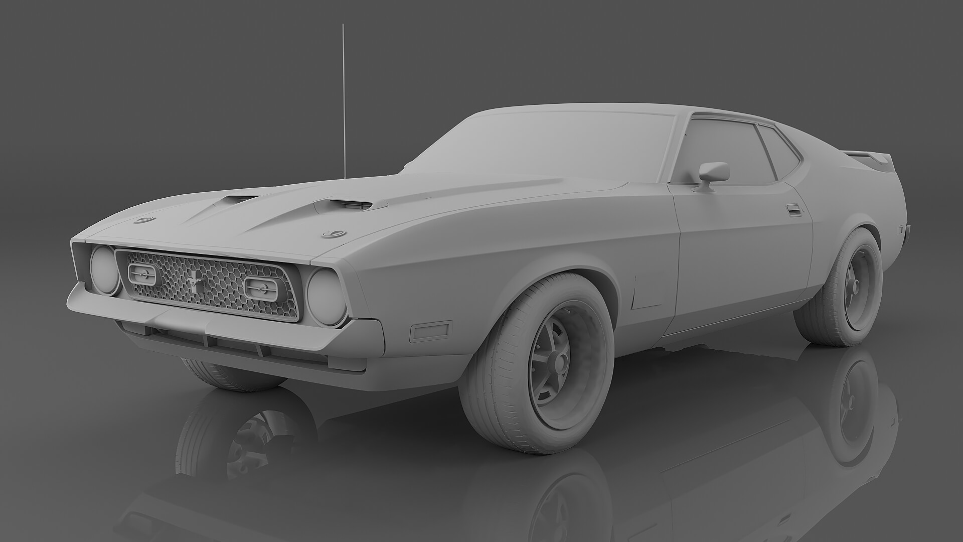 1971 Ford Mustang Mach 1 - 3D Model by msasdt