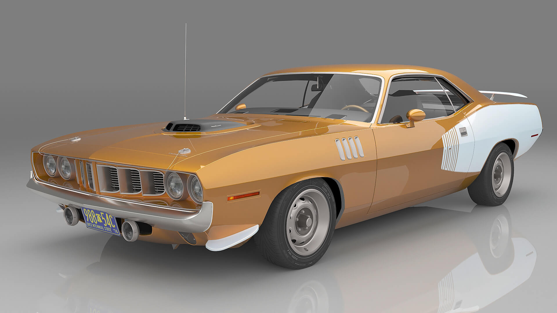1971 Plymouth Cuda 426 Hemi - 3D Model by msasdt