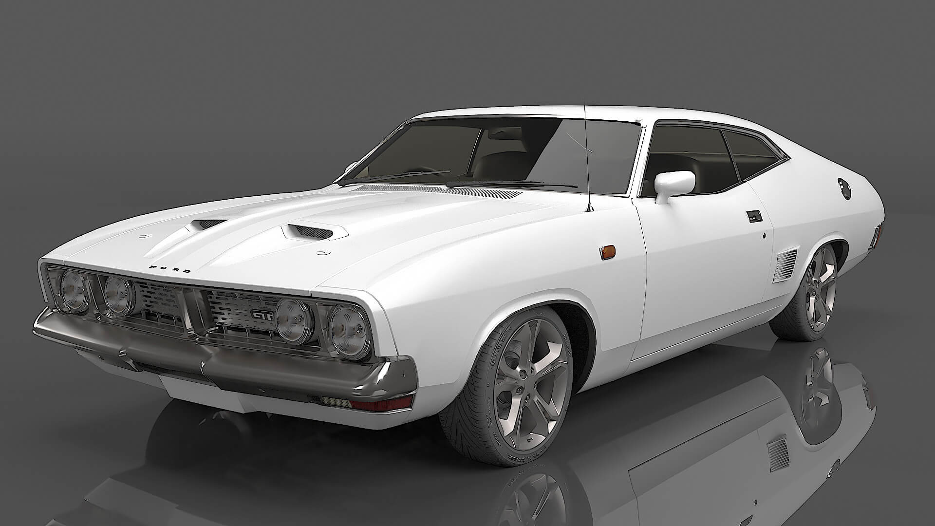 1973 Ford Falcon GT White - 3D Model by msasdt