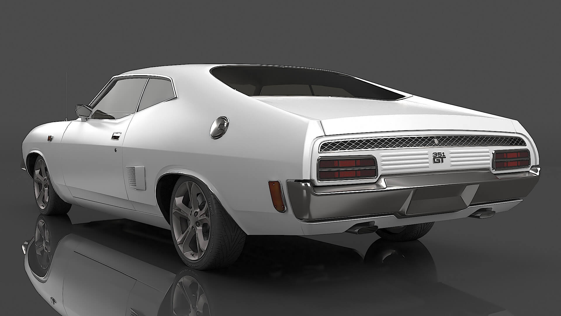 1973 Ford Falcon GT White - 3D Model by msasdt
