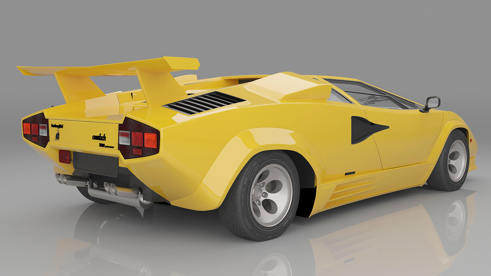 1988 Lamborghini Countach LP5000 QV - 3D Model by msasdt