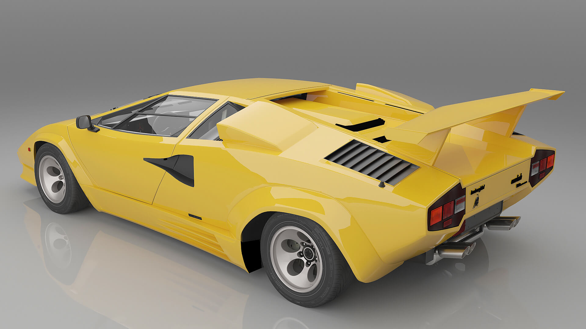 1988 Lamborghini Countach LP5000 QV - 3D Model by msasdt