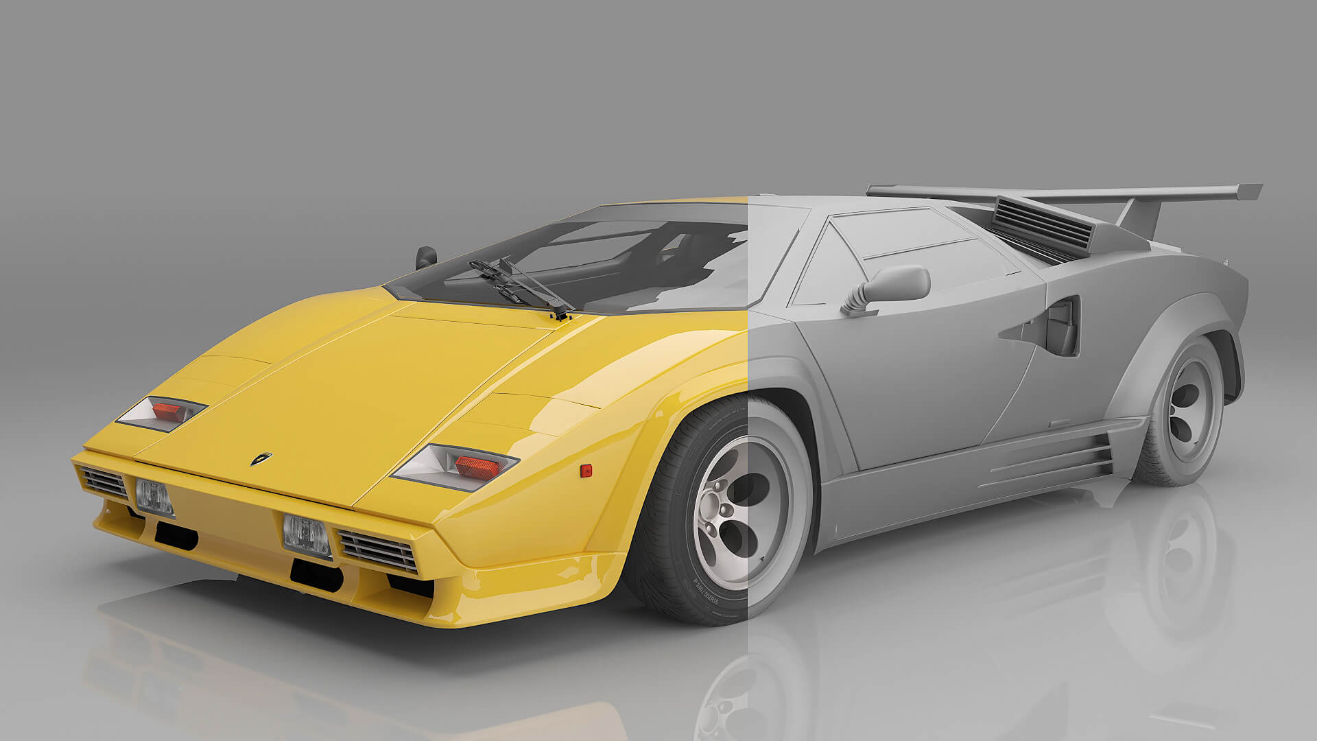 1988 Lamborghini Countach LP5000 QV - 3D Model by msasdt