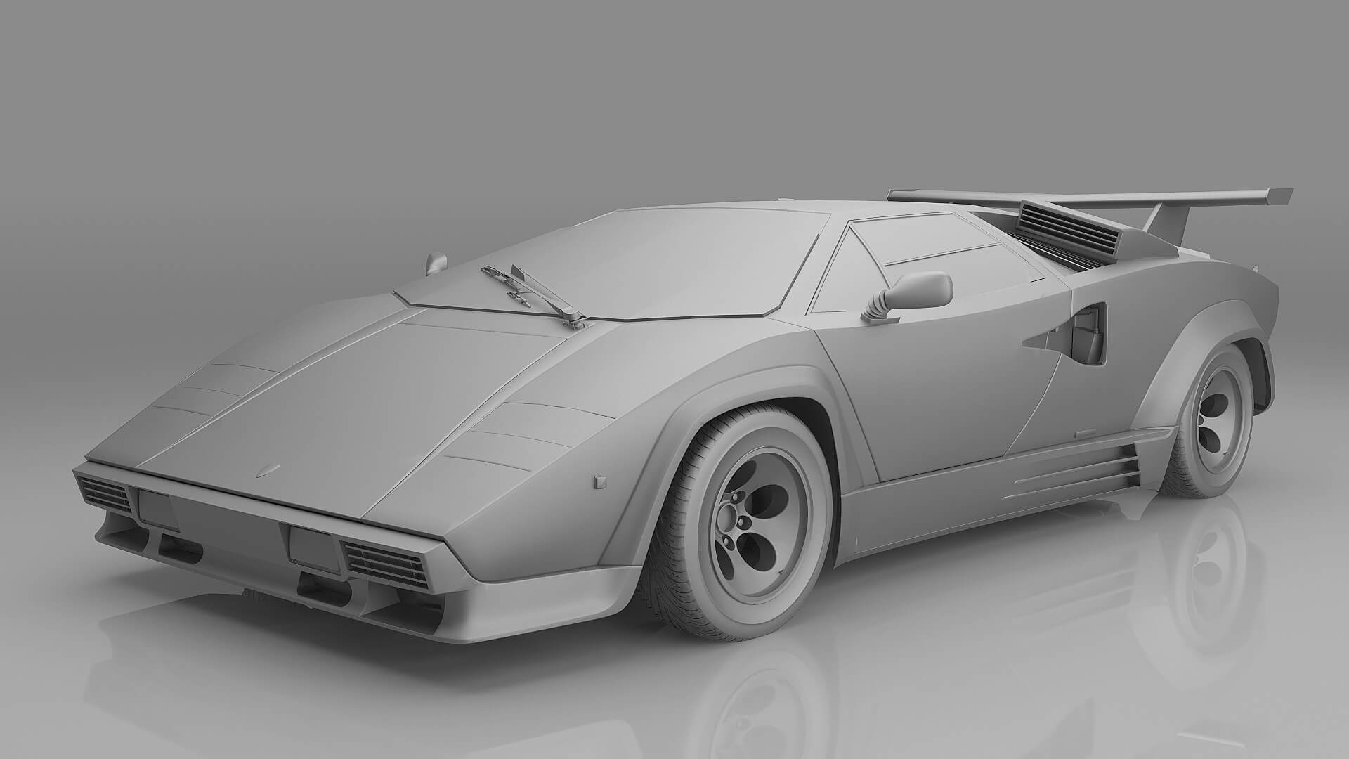 1988 Lamborghini Countach LP5000 QV - 3D Model by msasdt
