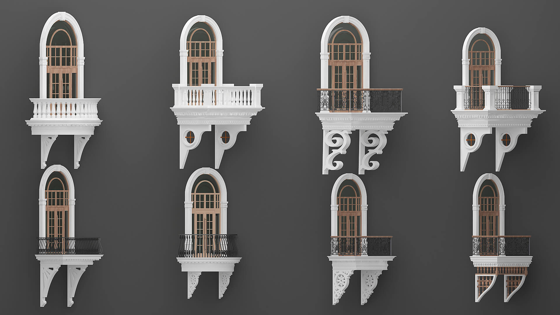 Classic Balcony Door - 3D Model by msasdt