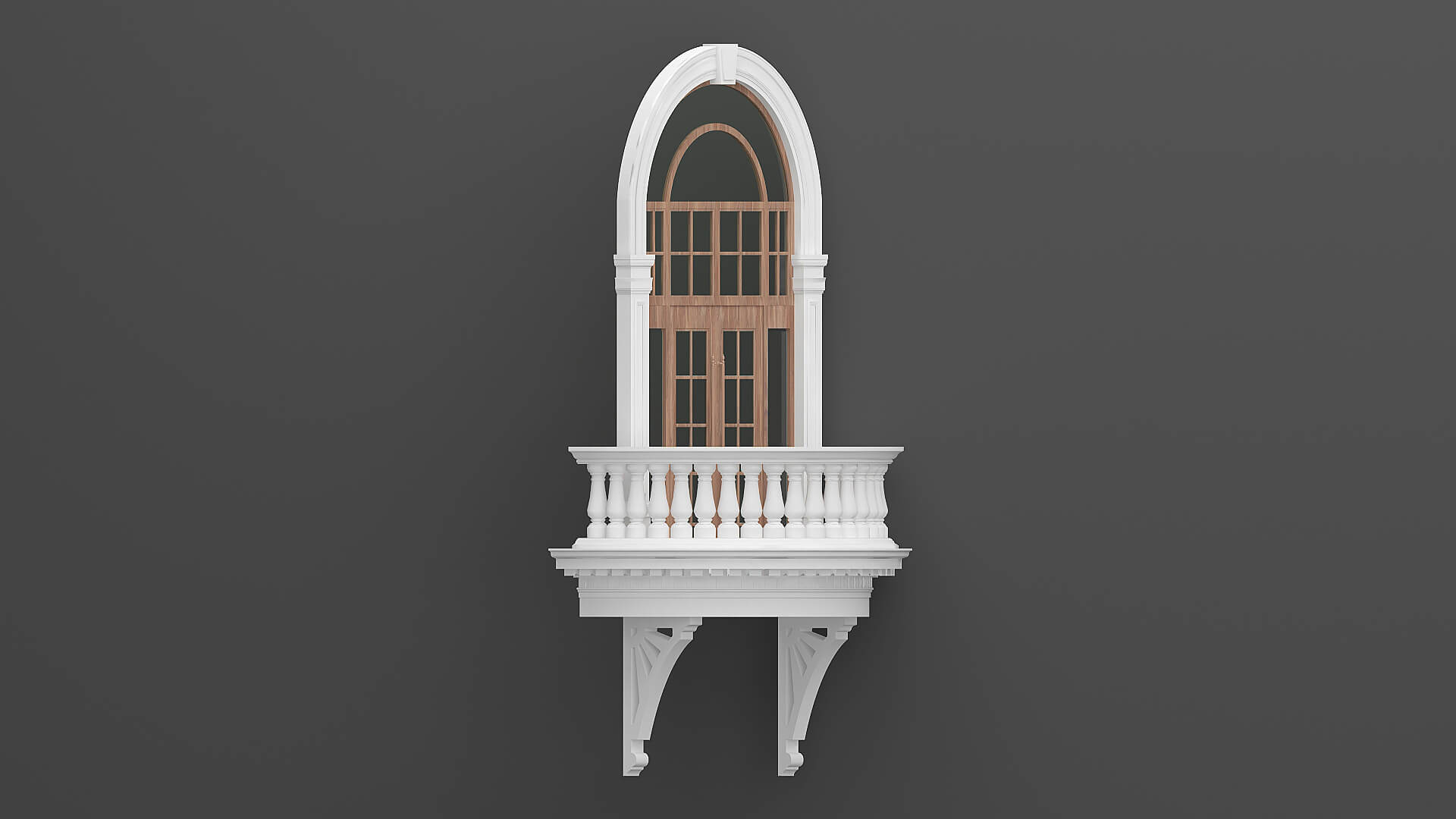 Classic Balcony Door - 3D Model by msasdt