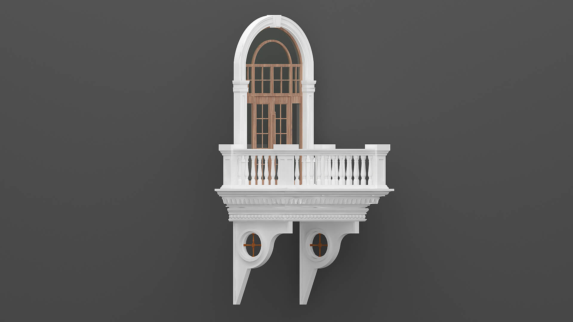 Classic Balcony Door - 3D Model by msasdt