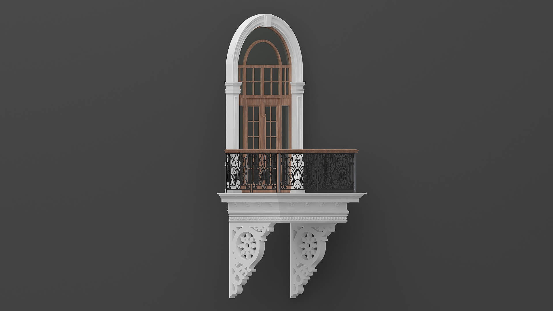 Classic Balcony Door - 3D Model by msasdt
