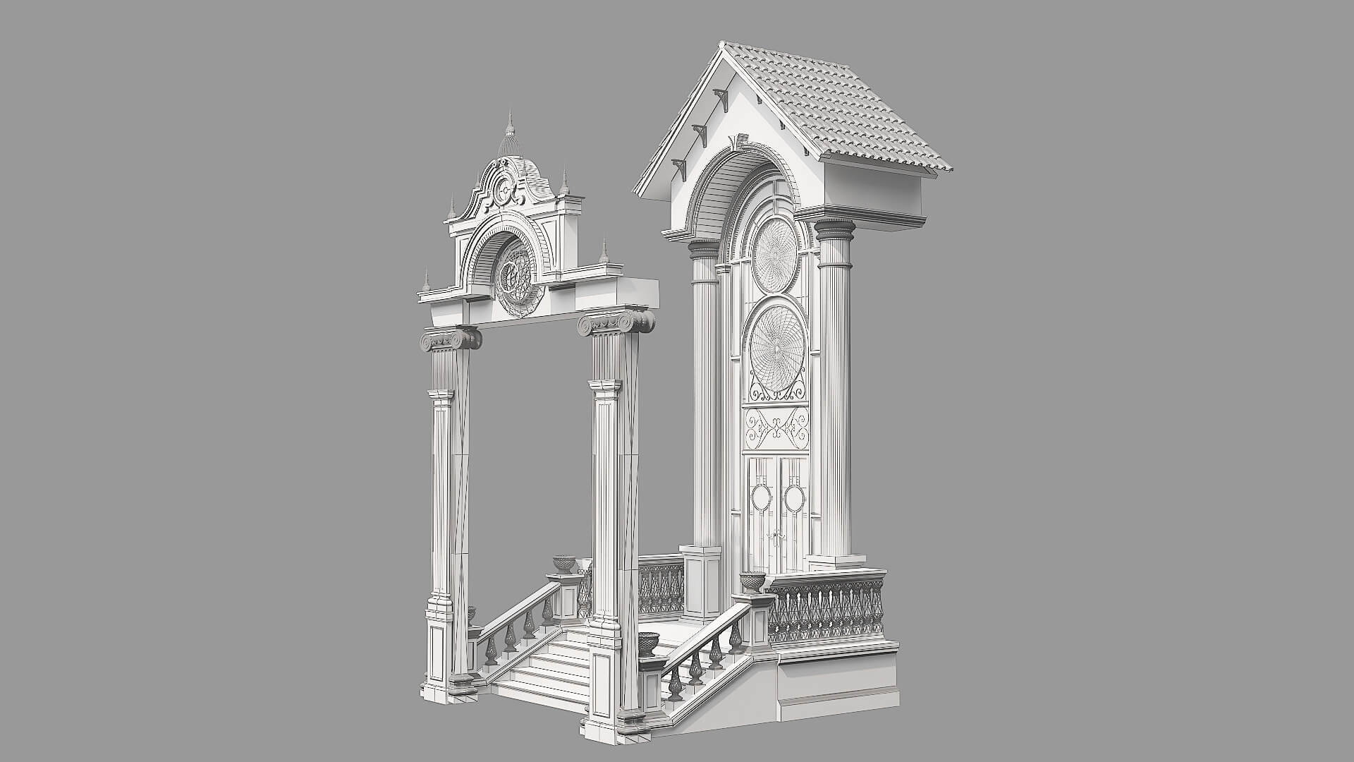 Classic Door Gate 1 - 3D Model by msasdt
