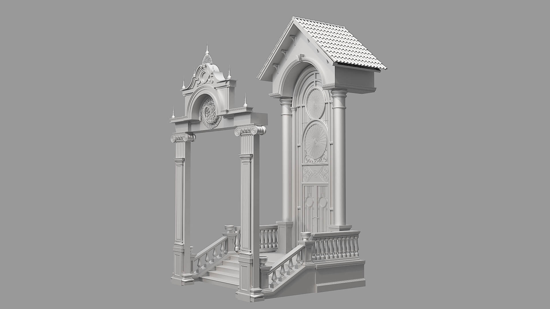 Classic Door Gate 1 - 3D Model by msasdt